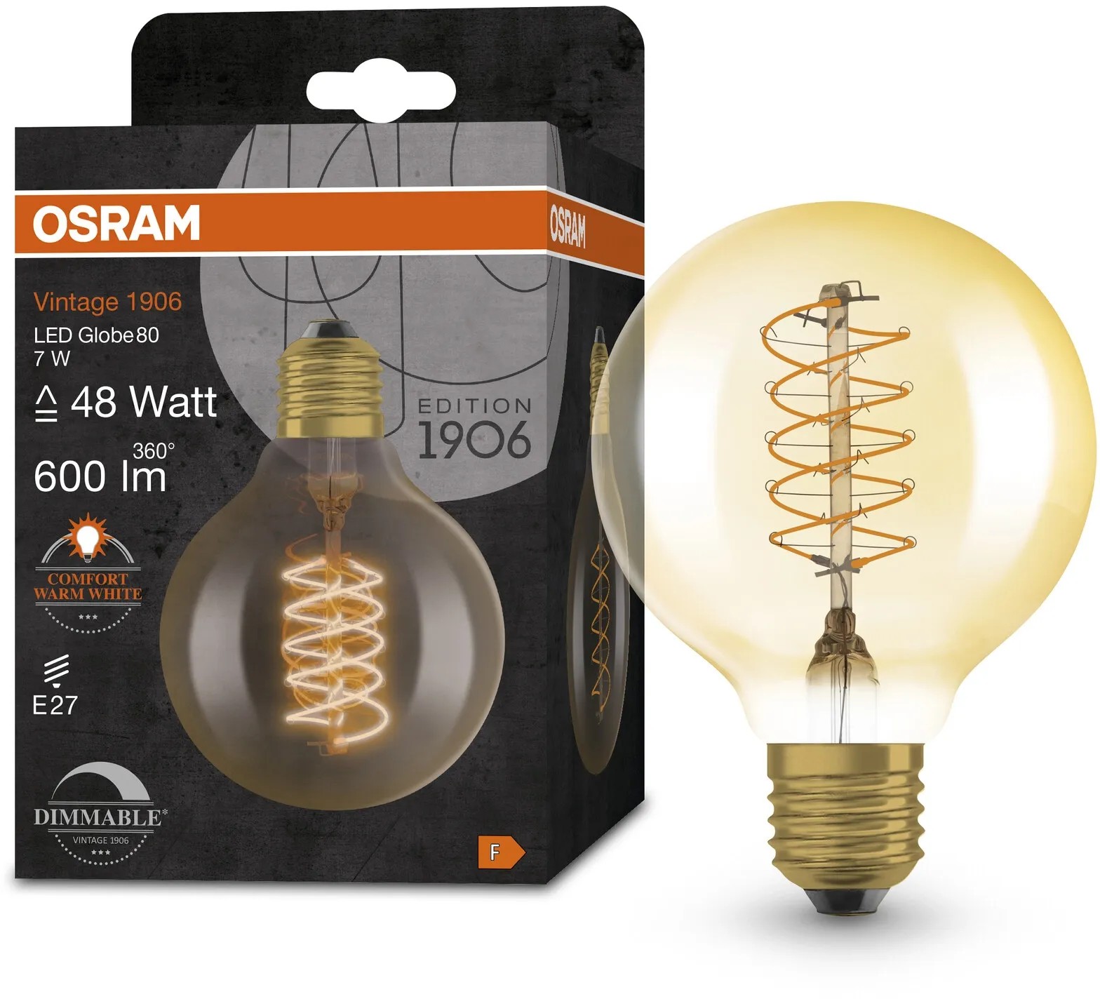 Osram LED-Leuchtmittel E27 Globeform Extrawarm 7 W / Höhe 12 cm / Ø 8 ...