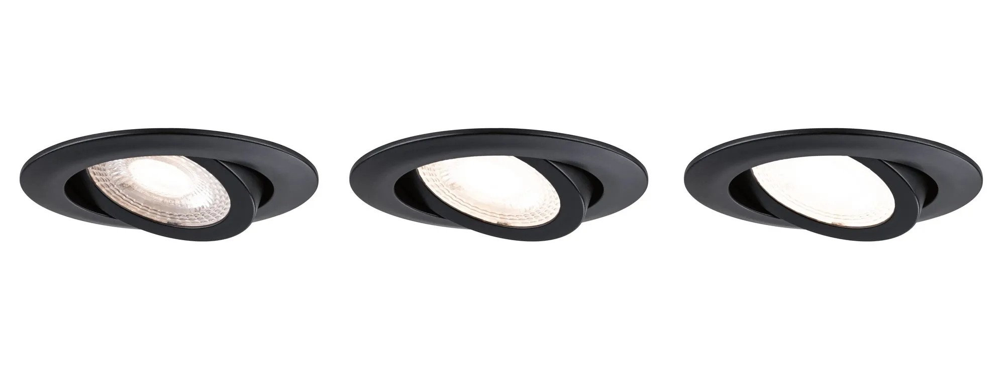 Paulmann Einbauleuchten-Set LED-Spots schwenkbar / dimmbar Schwarz matt ...