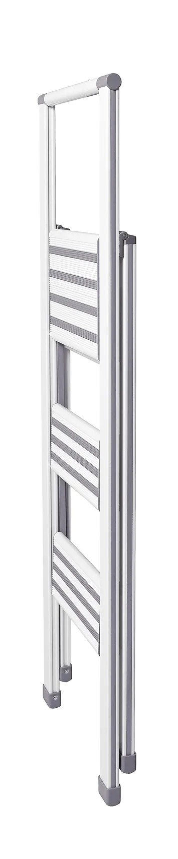 Klappleiter 3 Stufen Aluminium Weiss / Grau Höhe 127 cm kaufen bei OBI