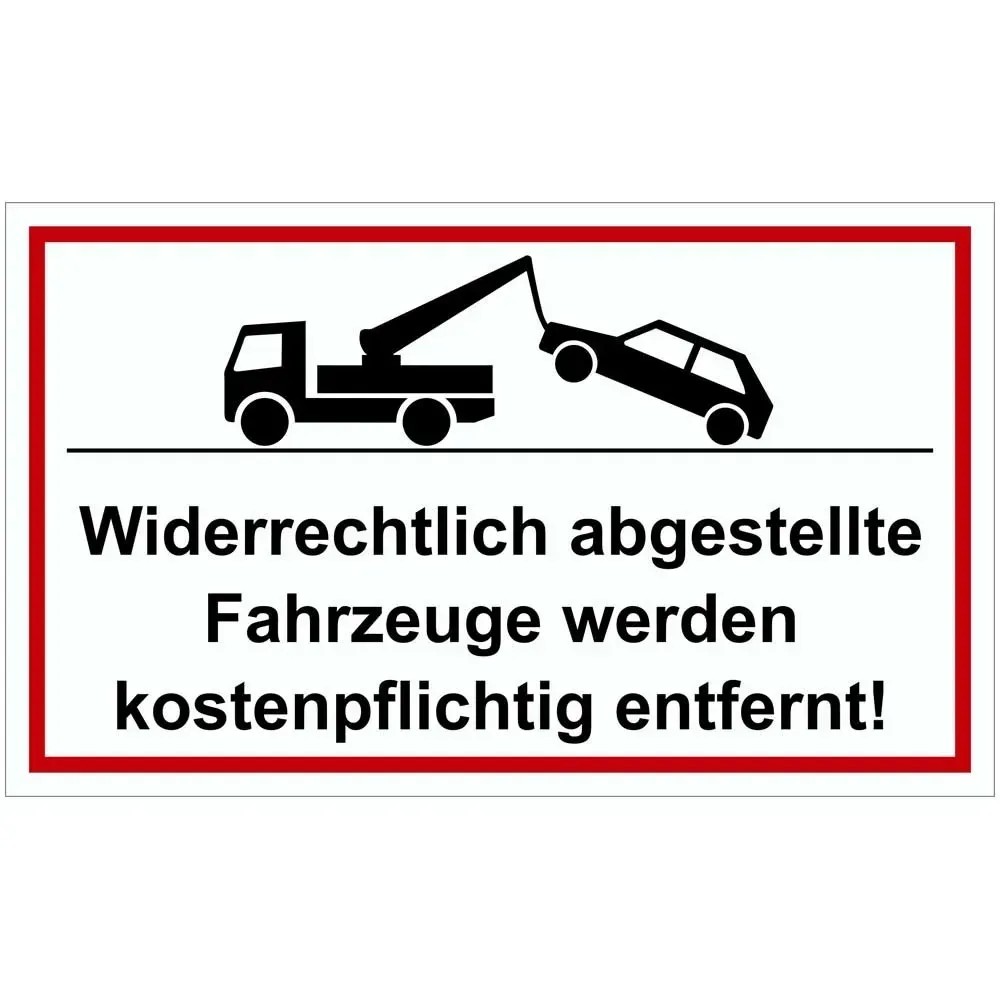 Hinweisschild Abschleppen 25 x 15 cm