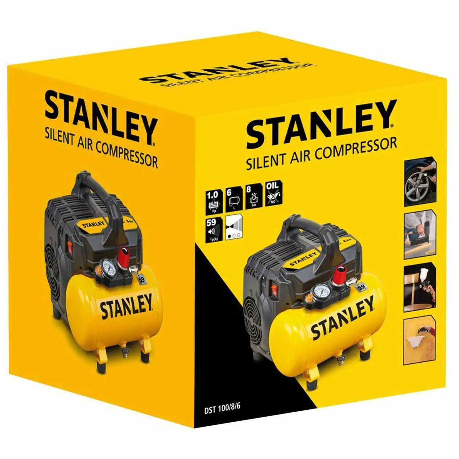 Stanley Kompressor DST100/8/6 Super Silent Gelb 6 l