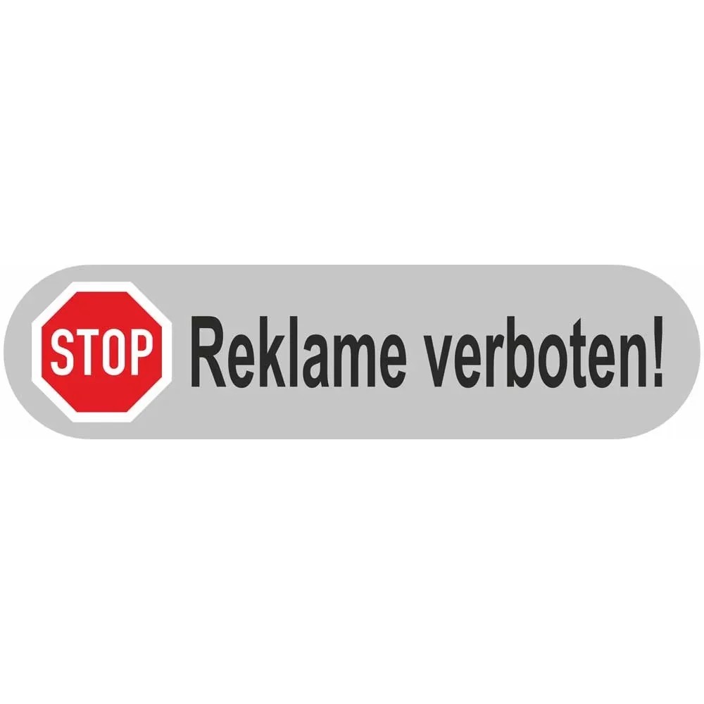 Sticker Reklame verboten 6 x 1,5 cm