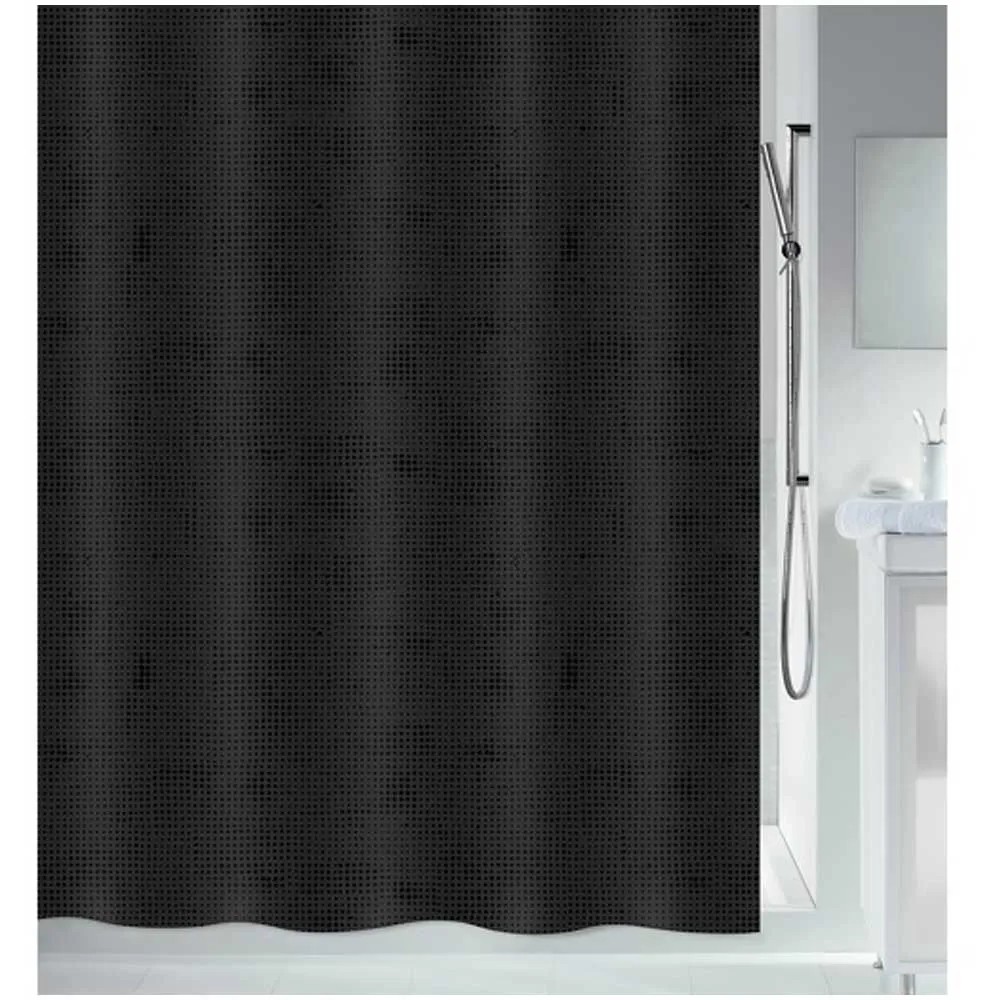 Spirella Duschvorhang Georges Polyester Schwarz 120 x 200 cm