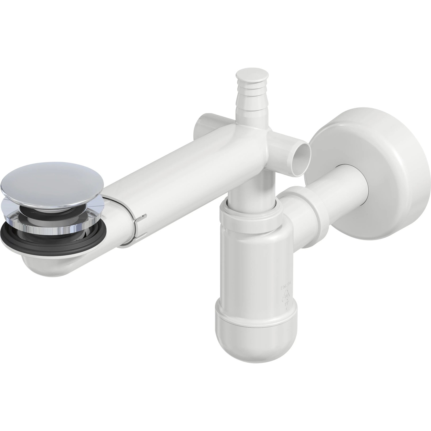 Prevex Raumspar-Siphon Preloc mit Pop-Up-Ventil verchromt Weiss Ø 32 mm ...