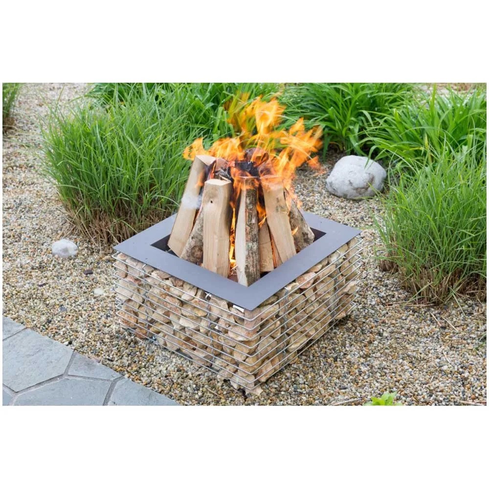 Feuerschale Gabione eckig L (HxBxT) 30 x 49 x 49 cm