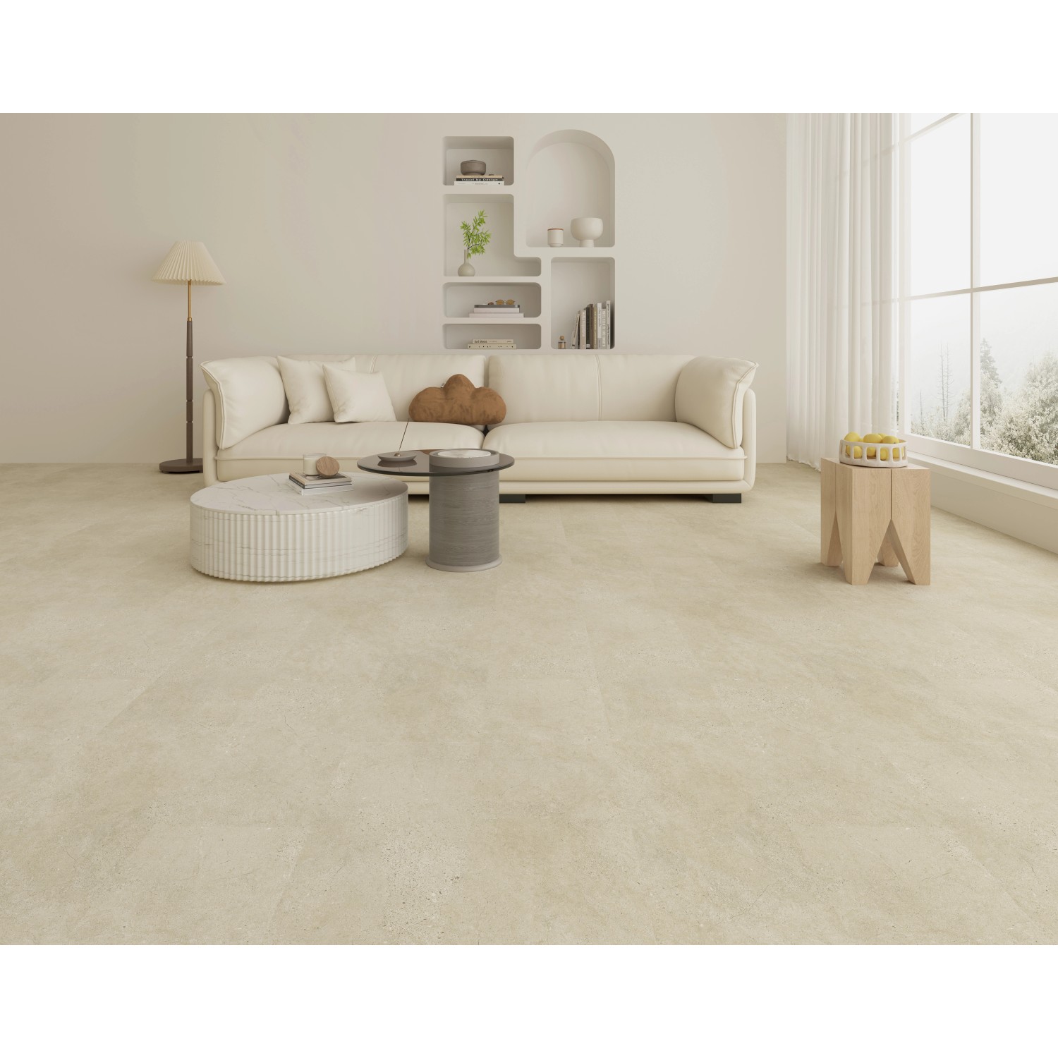 Vinylboden Fliese Pisa Stein Klicksystem 61 x 30,5 cm / Stärke 3,5 mm ...