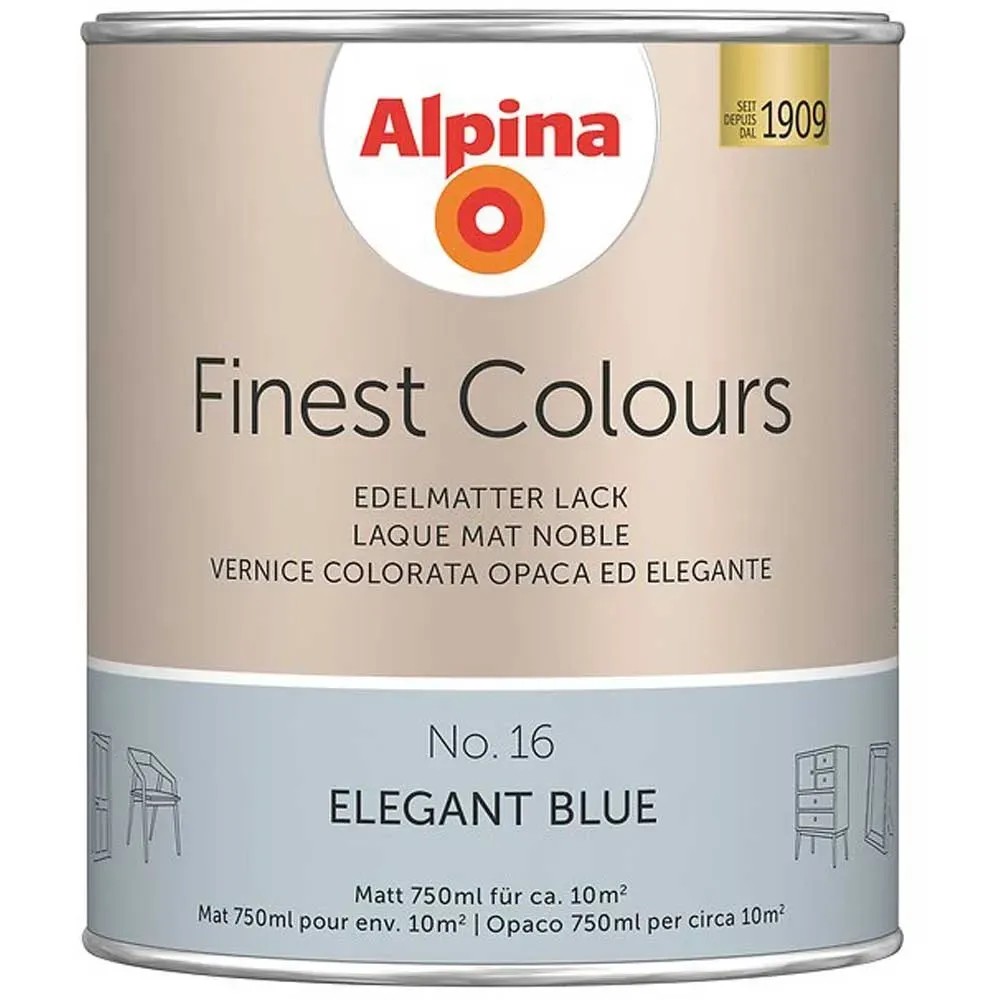 Alpina Finest Colours Lack Elegant Blue 750 ml