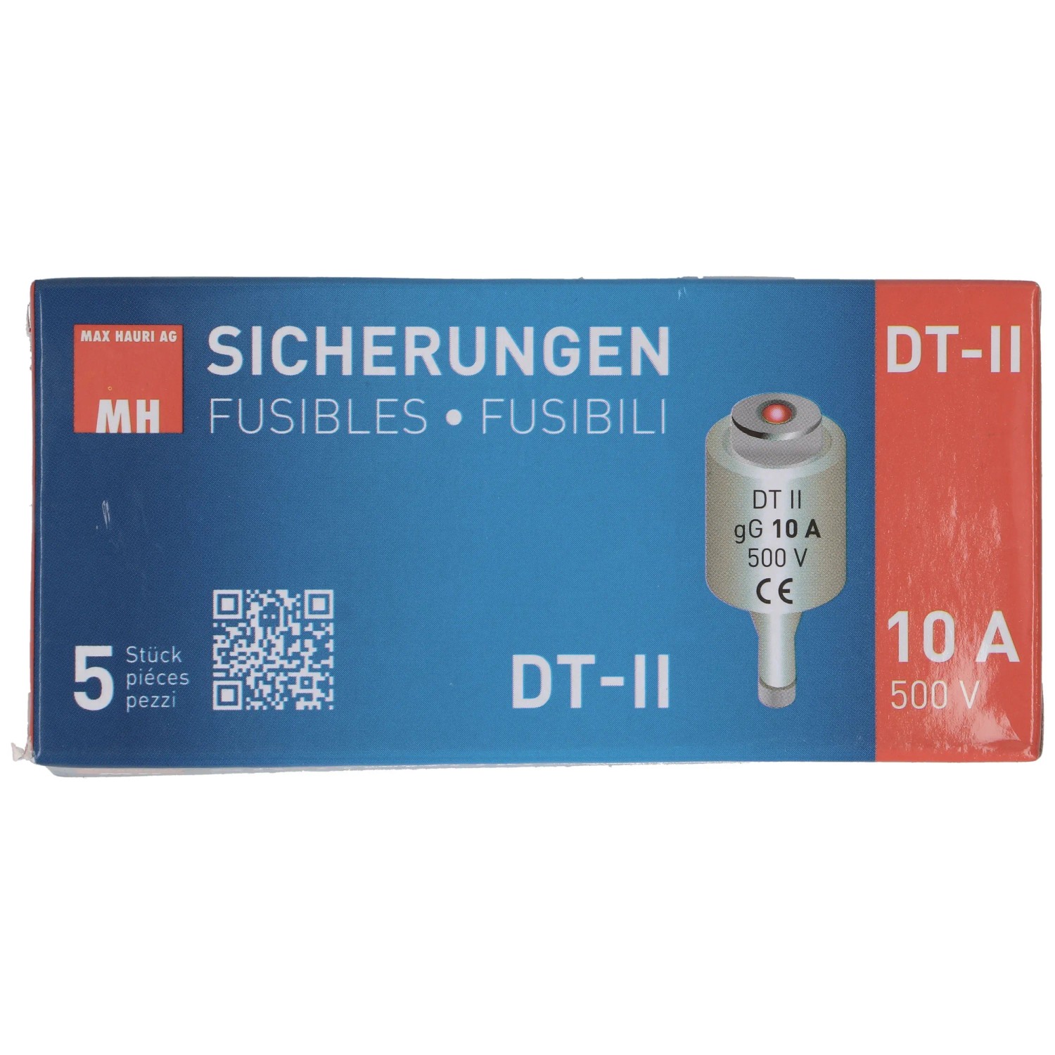 Fusible DT II à action retardée / 500 V / 10 A / 5 pcs