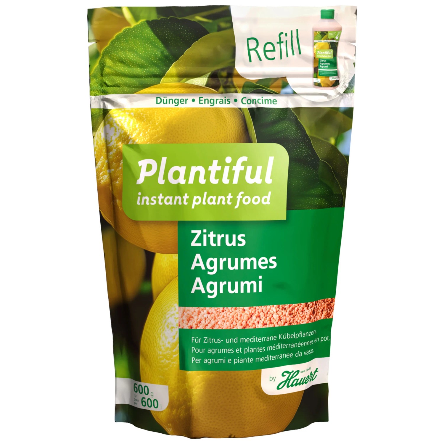 Hauert Pflanzendünger Plantiful Zitruspflanzen Refill 600 g