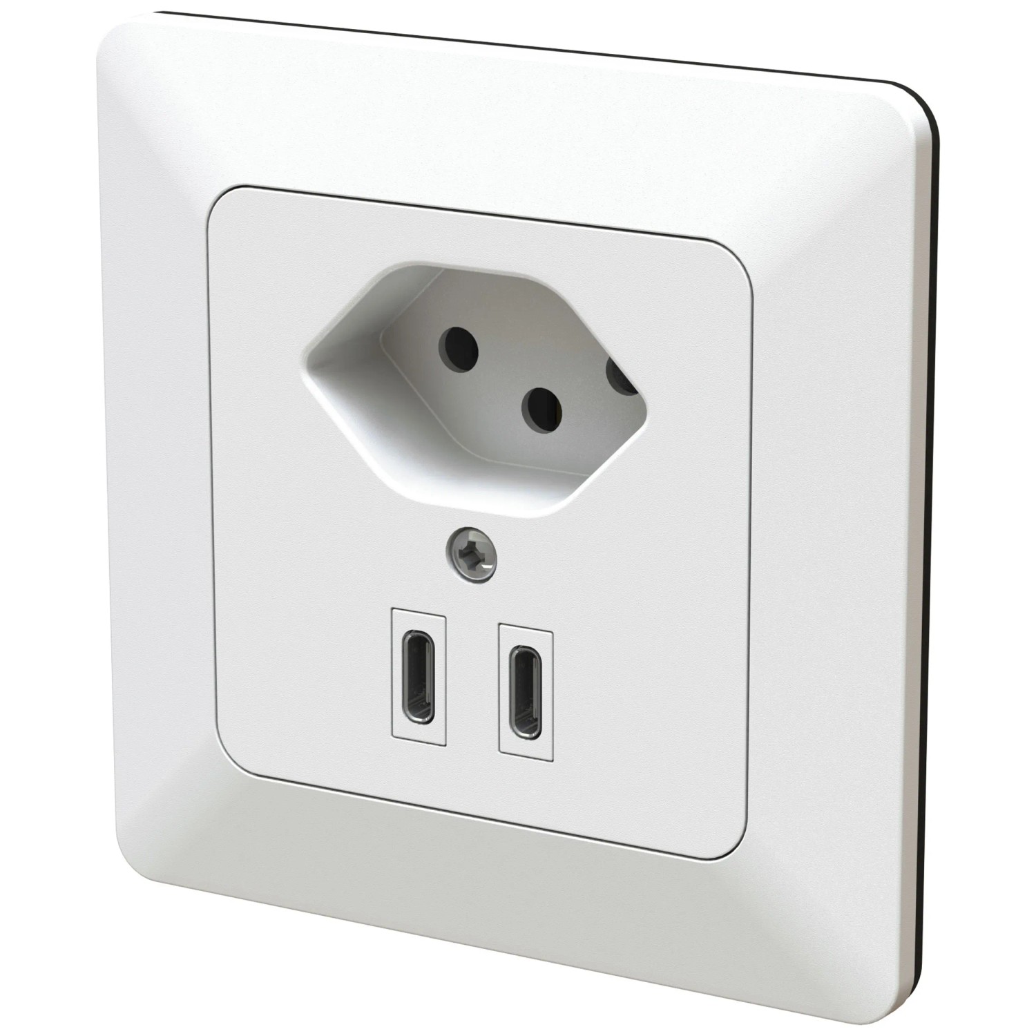 Max Hauri Steckdose modino priamos T13 + 2 x USB-C Polycarbonat Weiss