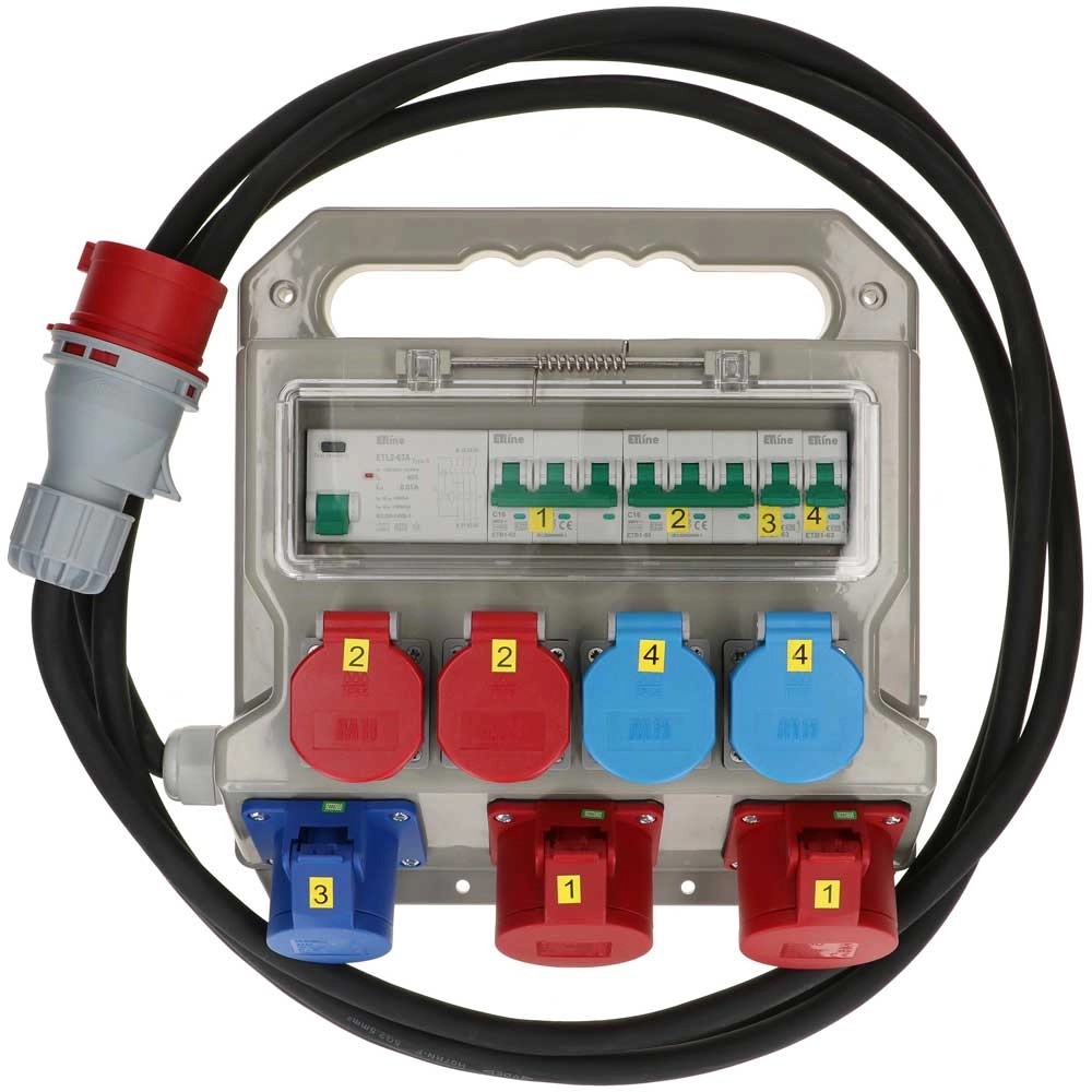 Baustromverteiler mit Zuleitung CEE16-5 IP44 Grau kaufen bei OBI