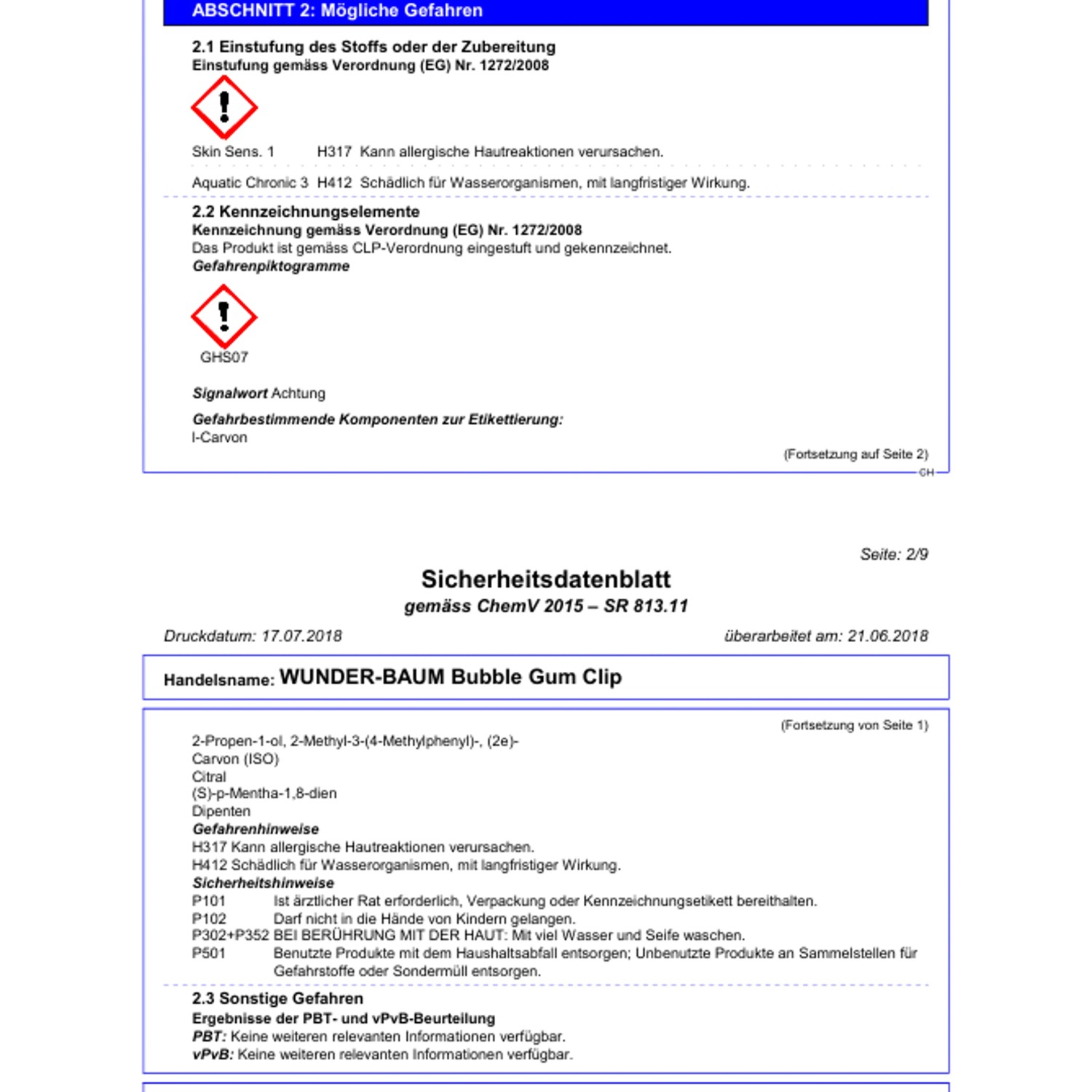 Wunderbaum Lufterfrischer Clip Bubble Gum kaufen bei OBI