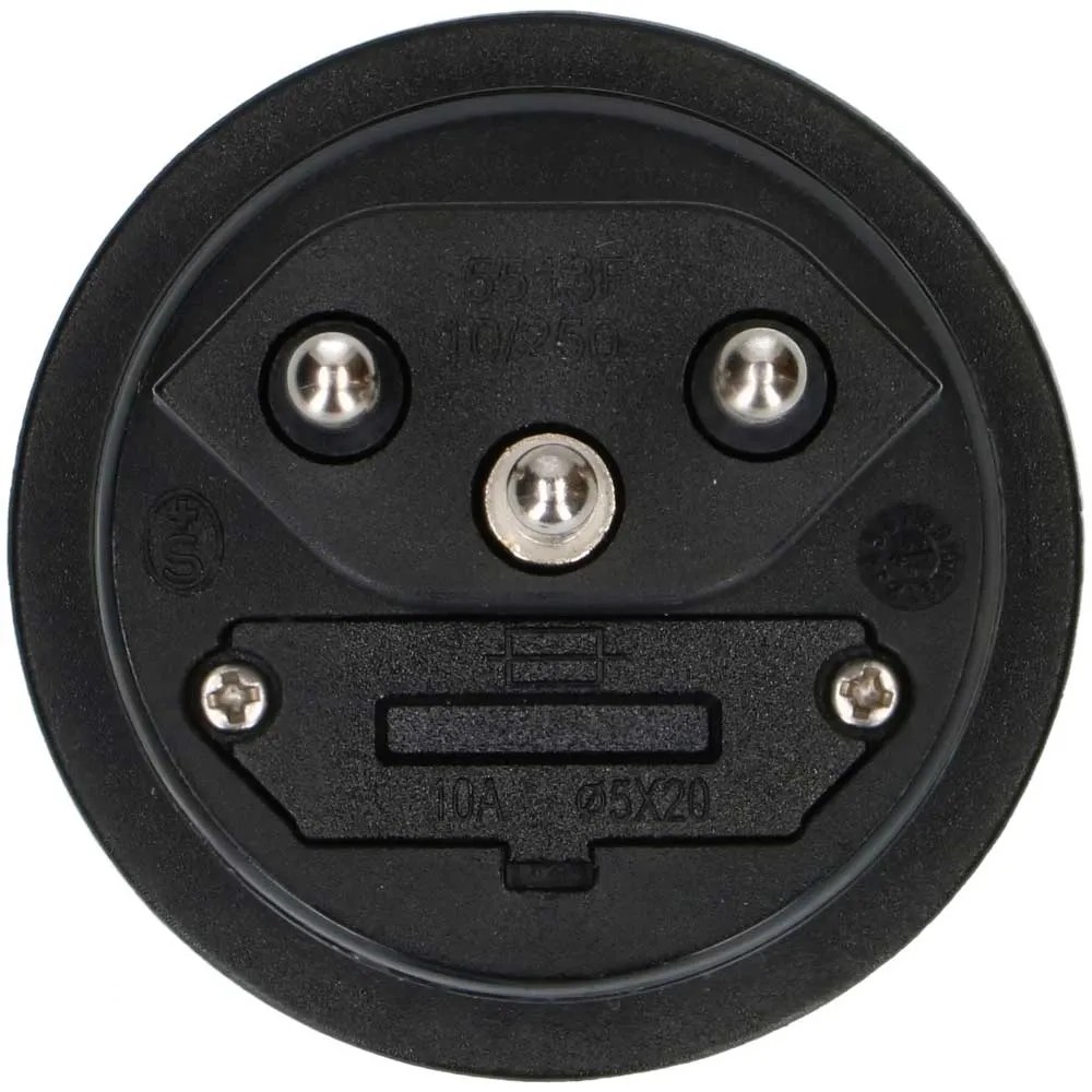 Stecker T13 3-polig IP55 Sicherung Schwarz 10 A