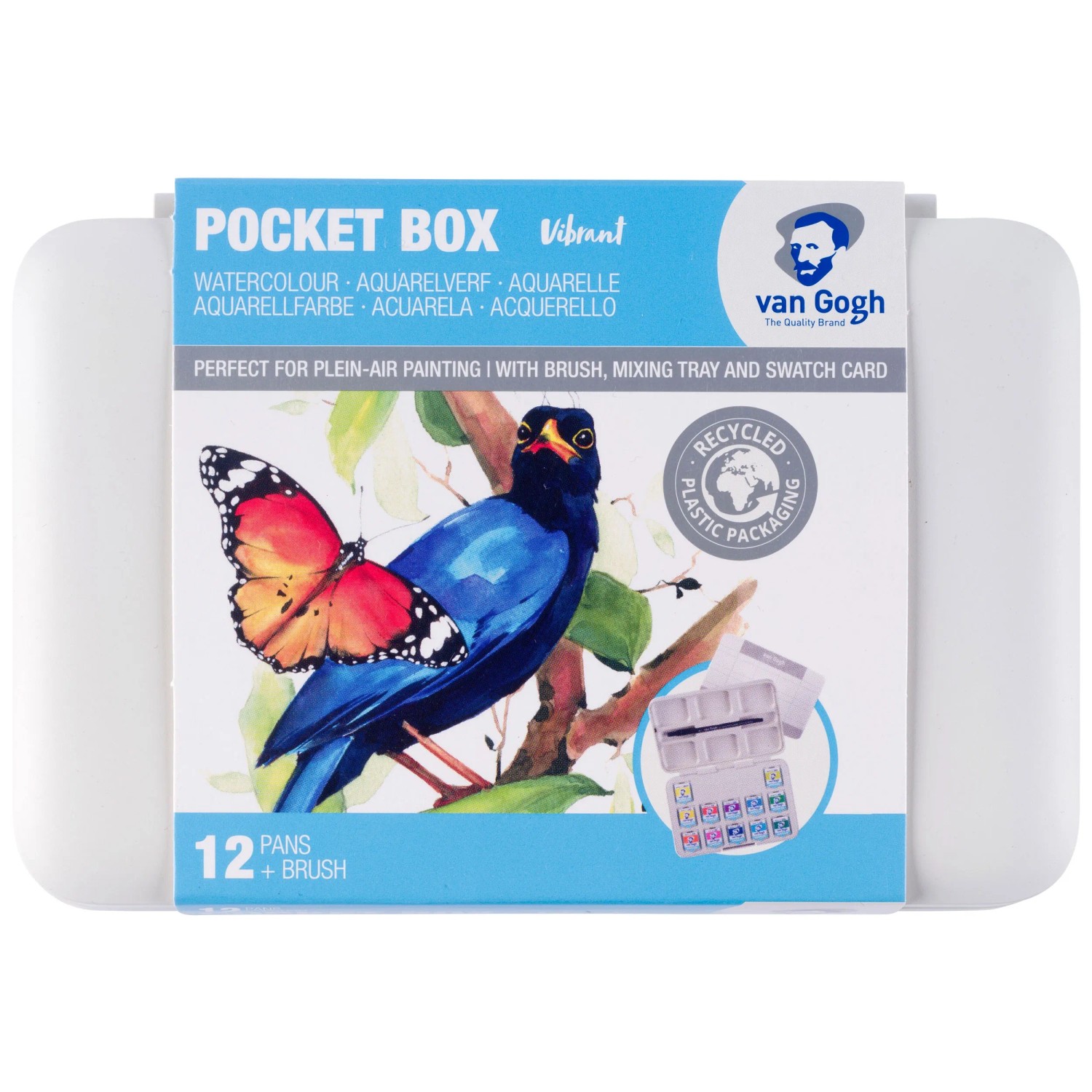 Van Gogh Aquarellfarben Pocketbox leuchtend 12 halbe Näpfchen inkl. Pinsel