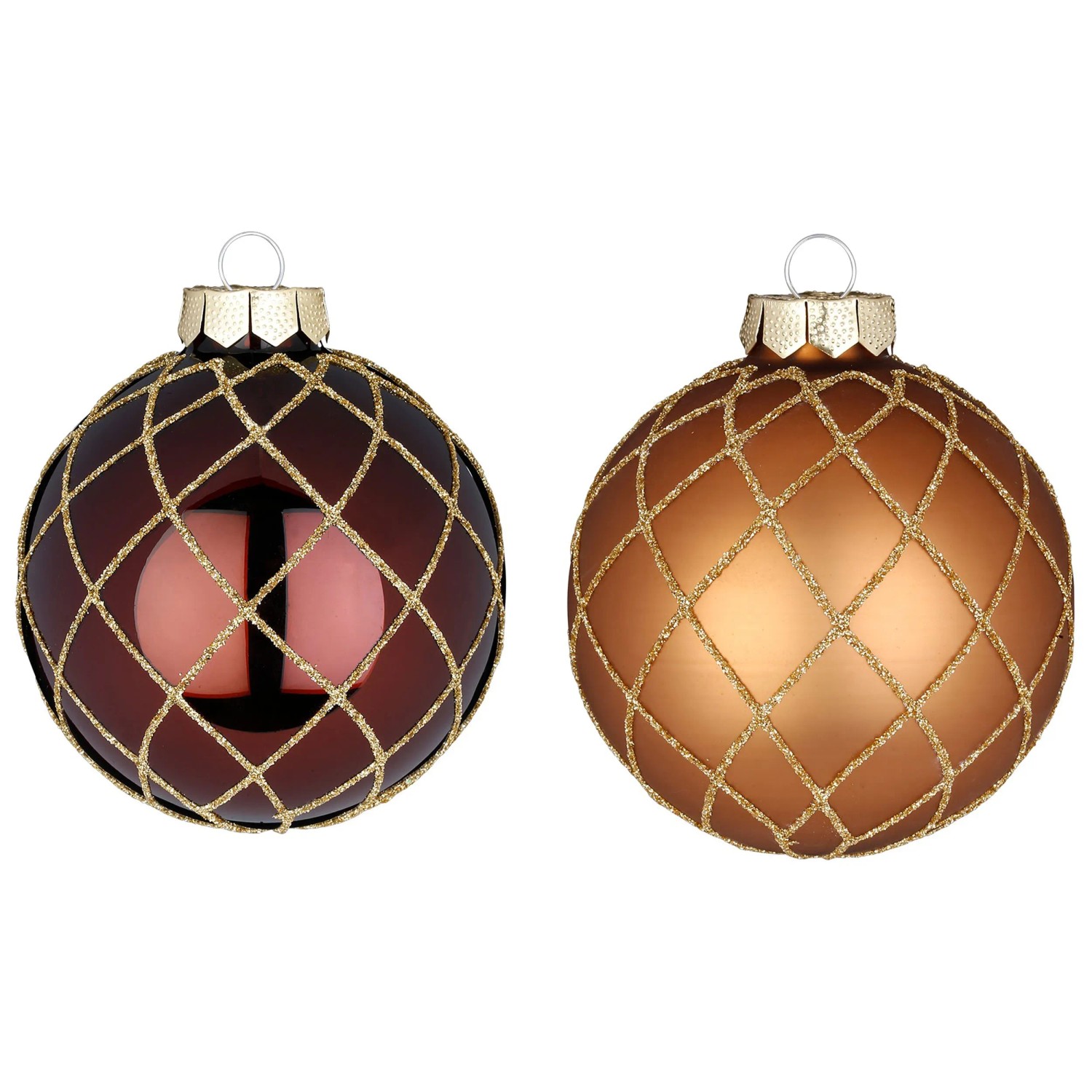 Magic Boule de verre Marron filet assortie Ø 8 cm / 1 Pièce