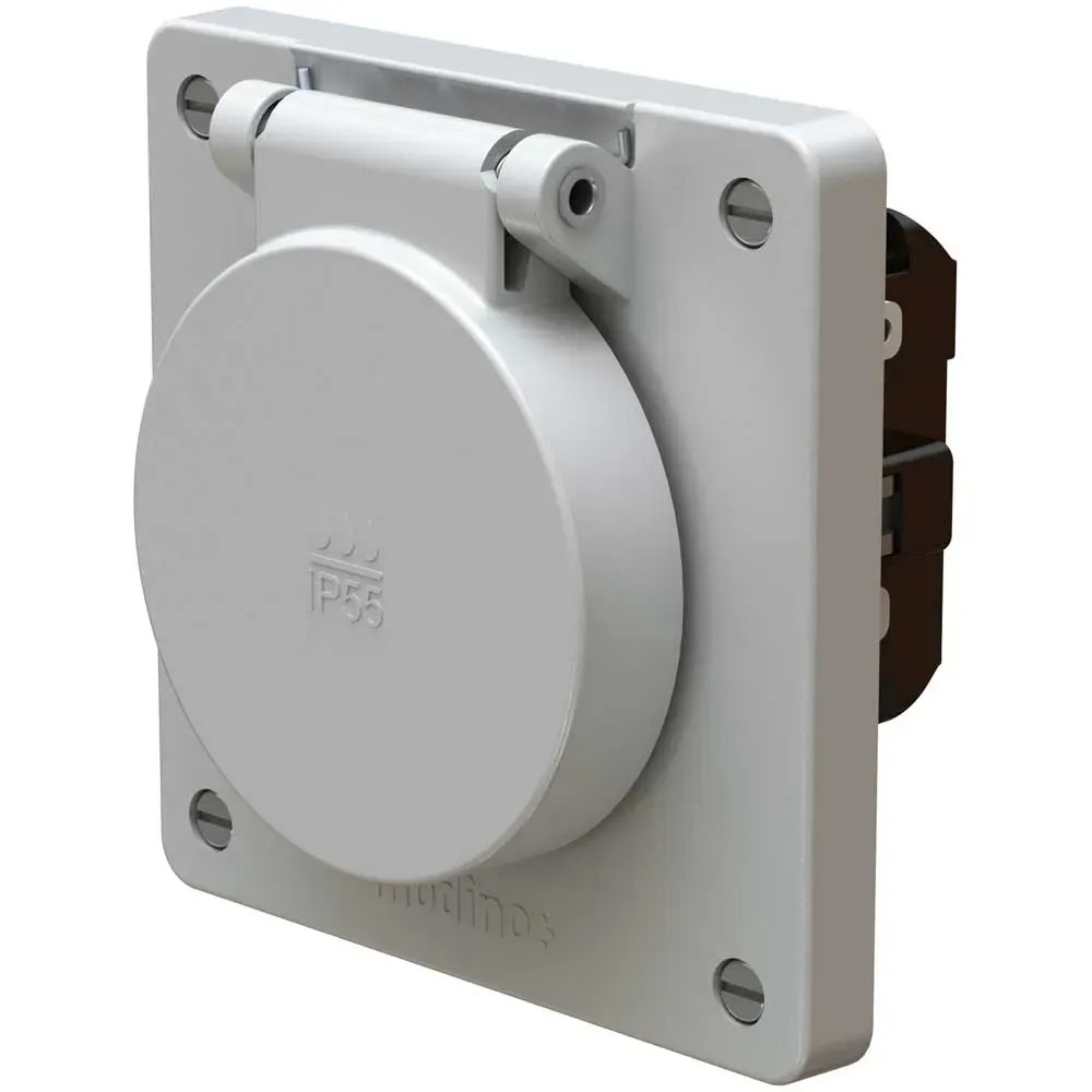 Steckdose Exo 1 x Typ13 IP55 Lichtgrau Gr. 1 x 1