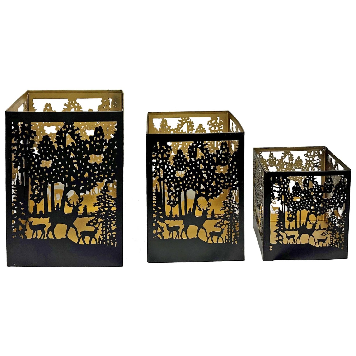 Windlichter mit Scherenschnitt Forest 3er-Set kaufen bei OBI