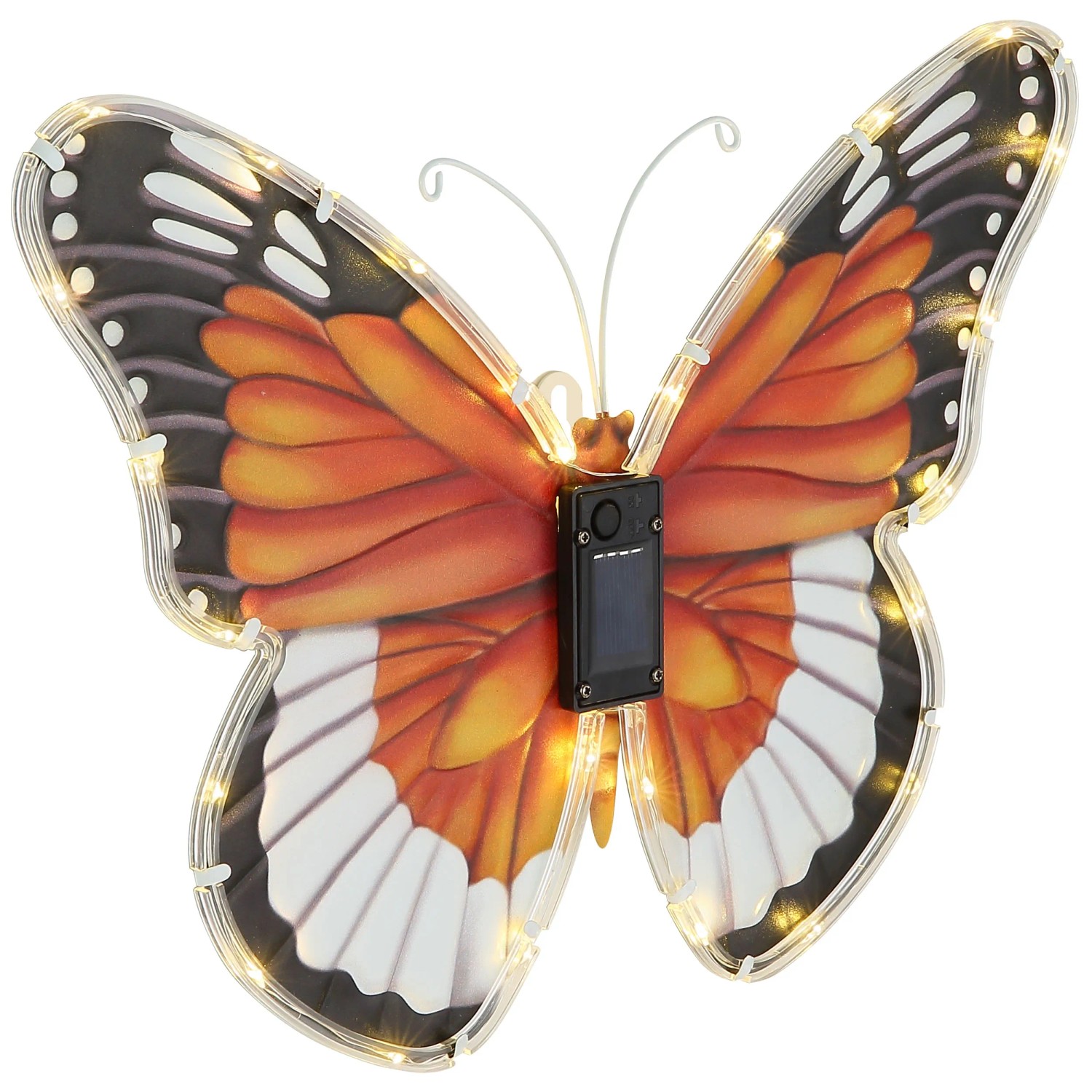 Globo Lampe solaire LED papillon plastique Multicolore (Hxl) 24,5 x 35 cm