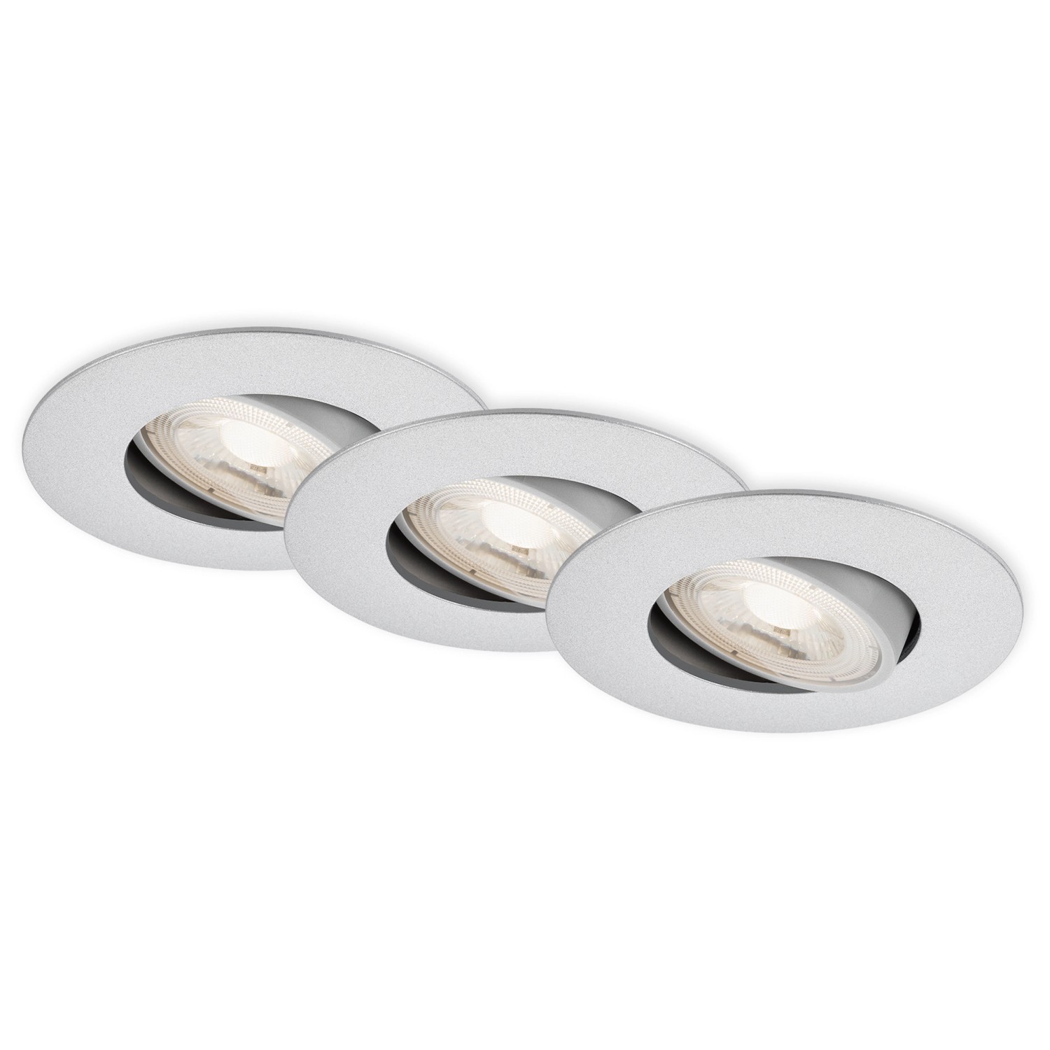 LED-Einbauleuchten dimmbar schwenkbar Chrom-Matt IP65 / 4,9 W / 480 lm ...