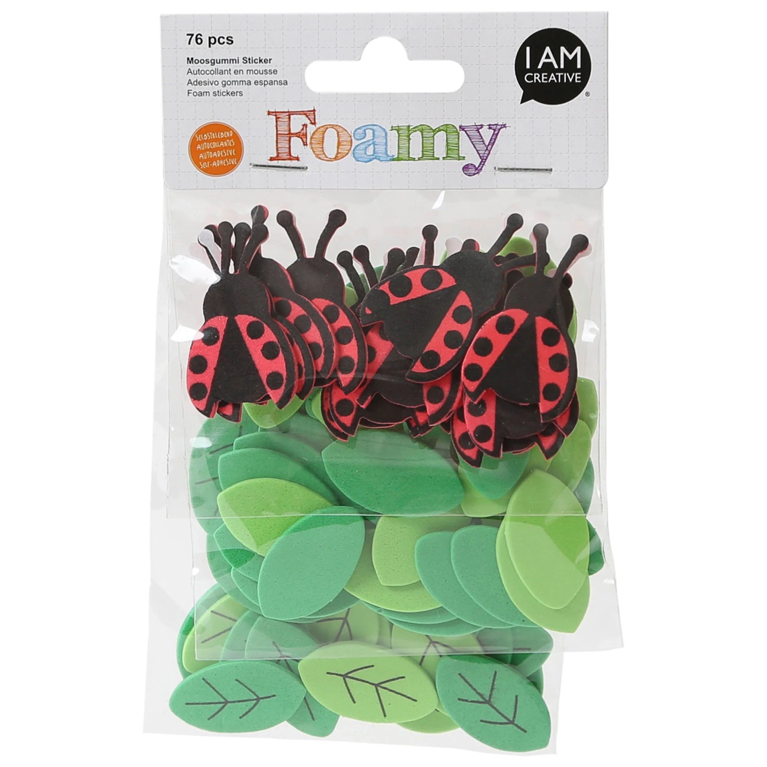 I Am Creative Autocollants en caoutchouc mousse Coccinelles Vert Rouge ...