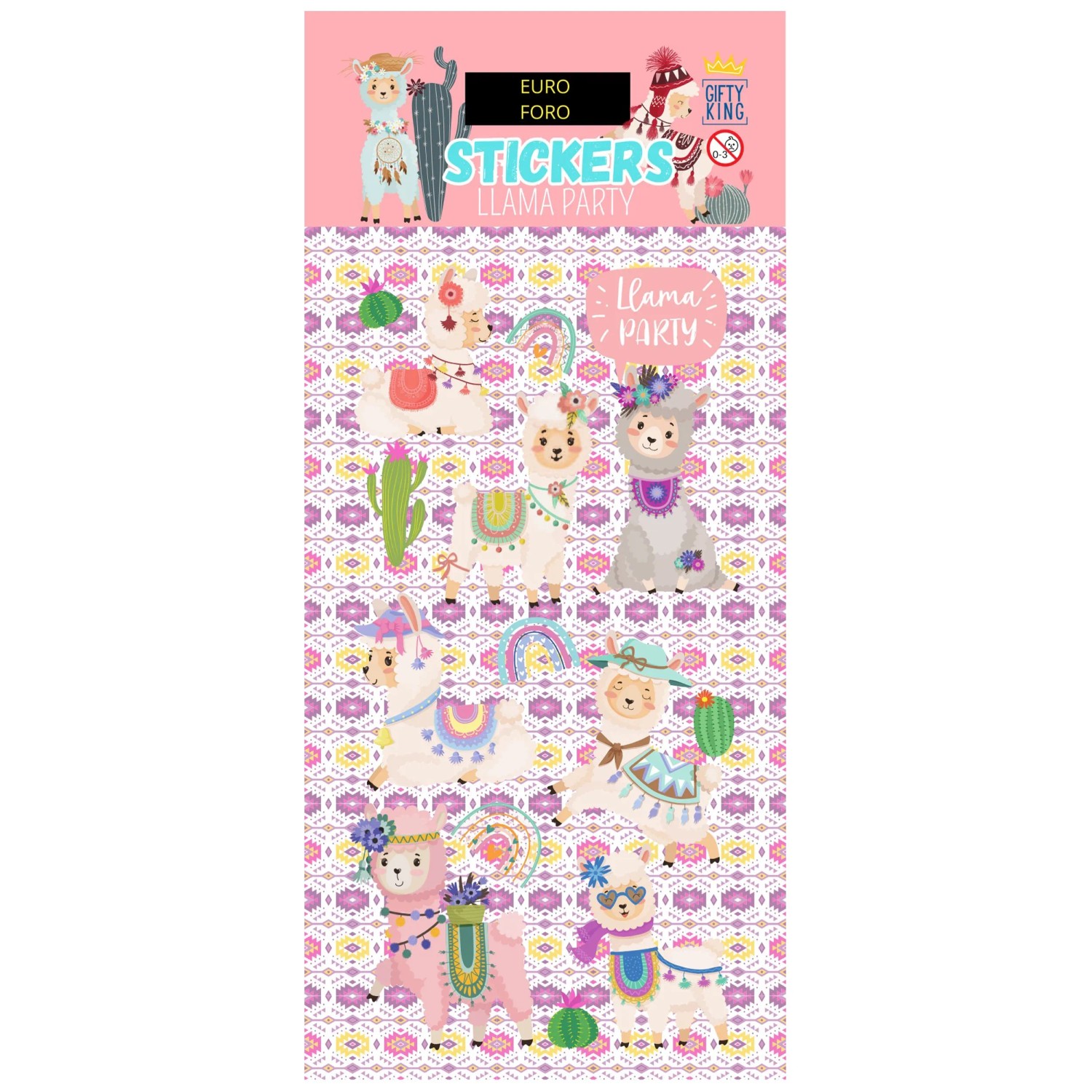 Puffy Sticker Llama Party 8,5 x 19,5 cm