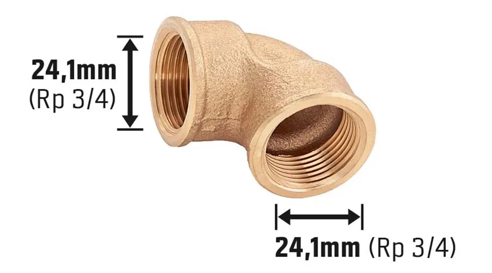 Gewinde-Winkel 24,1 mm (Rp 3/4) Rotguss