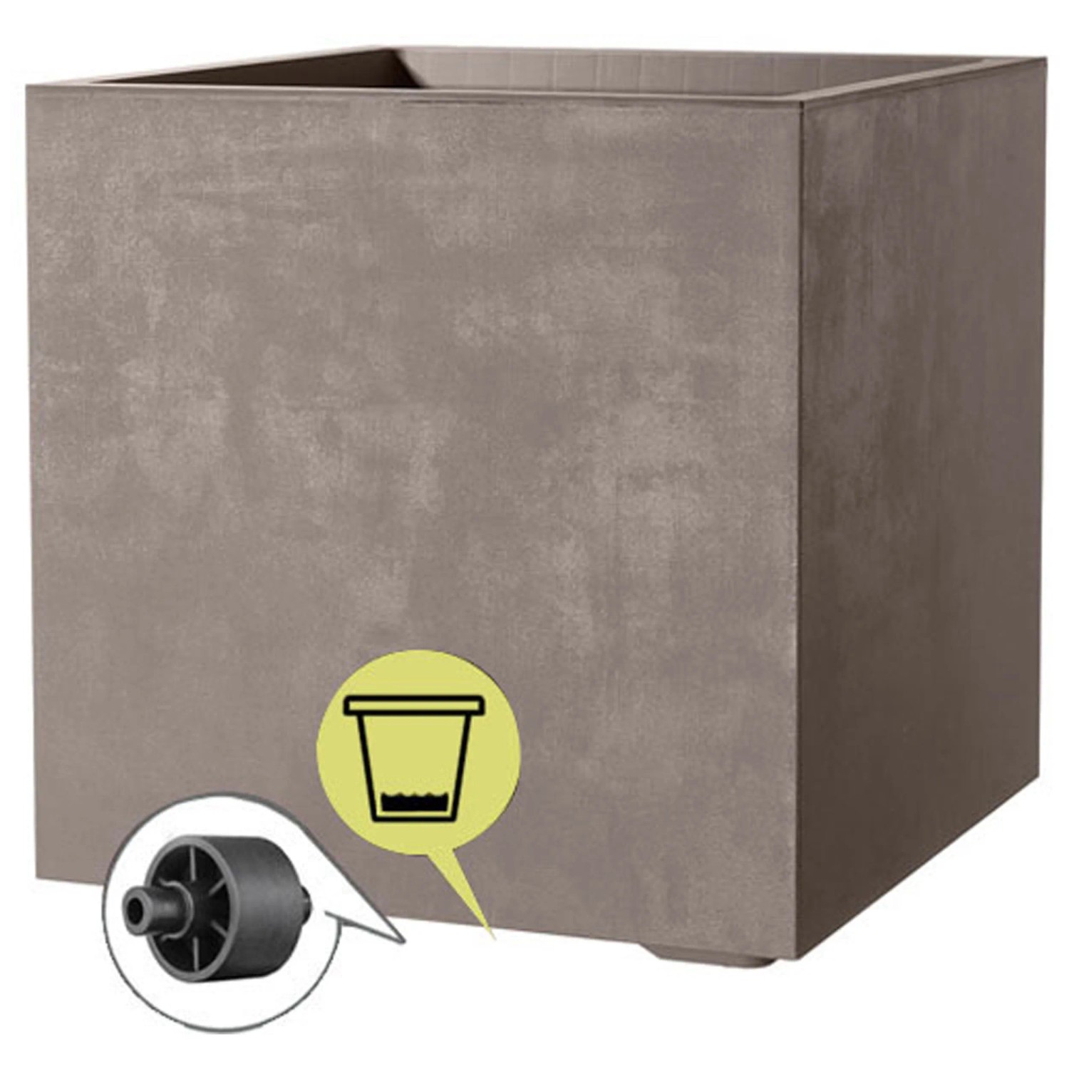 Deroma Pflanztopf Quadro Millennium Anthrazit (HxBxT) 49 x 49 x 49 cm