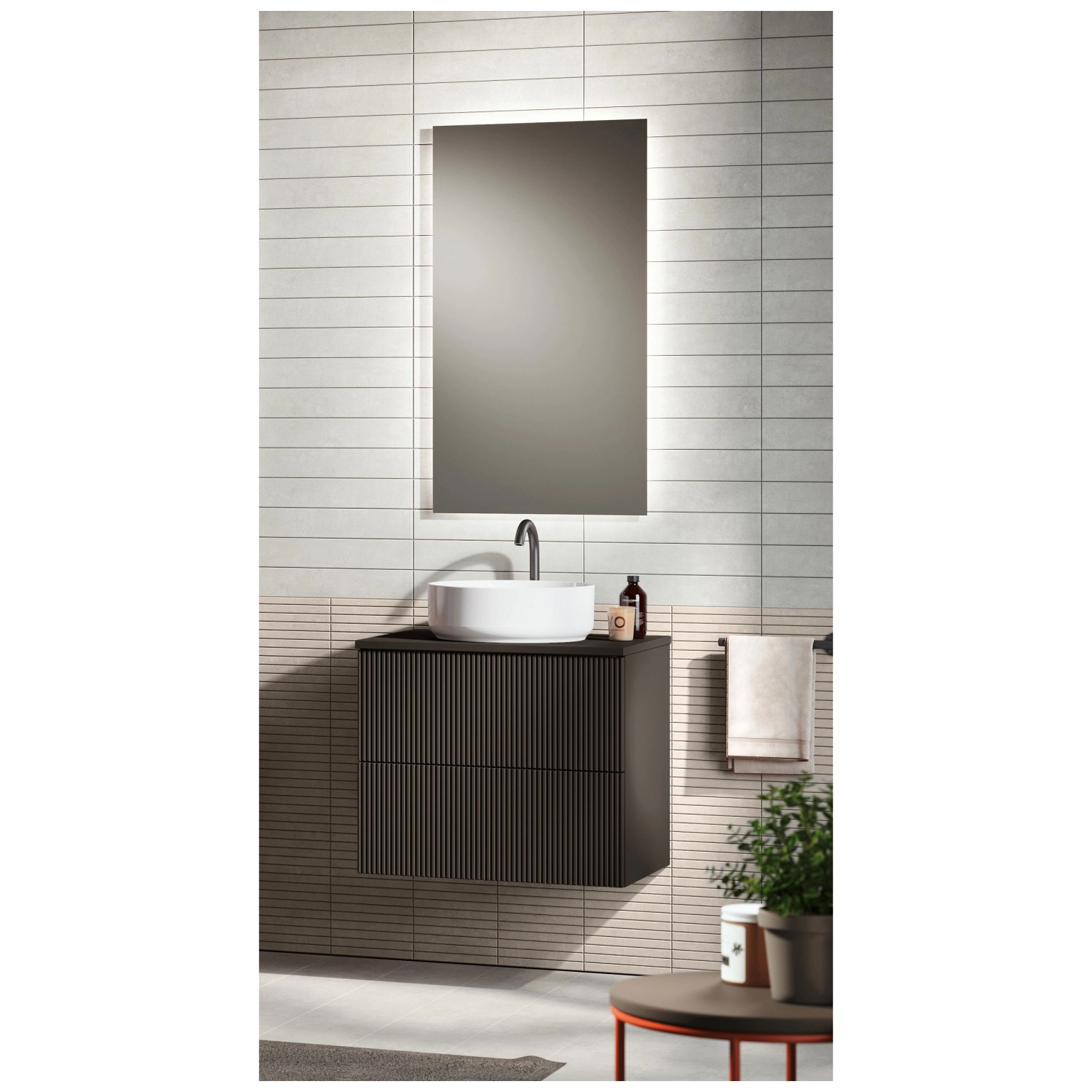 Badmöbel-Set Opera Grau-Anthrazit matt (HxBxT) 60 x 190 x 46 cm kaufen ...