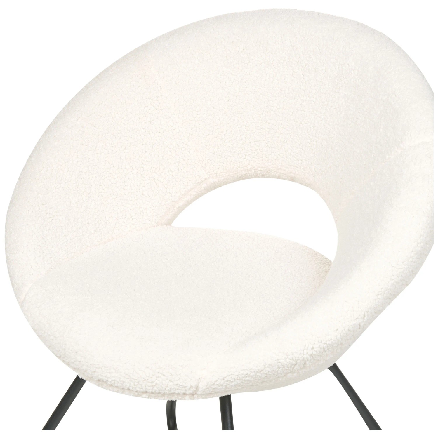 Beliani Chaise Rachel Bouclé Blanc