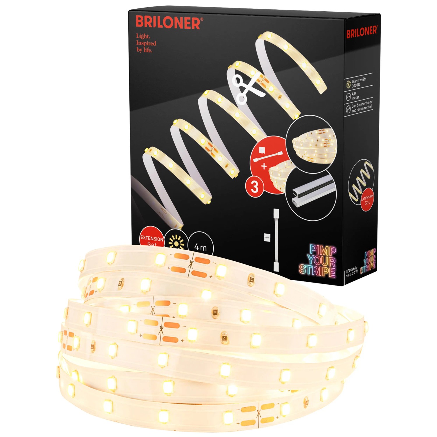 Briloner Ergänzungs-Set Pimp Your Stripe Warmweiss 224 LEDs / Länge 4 m ...