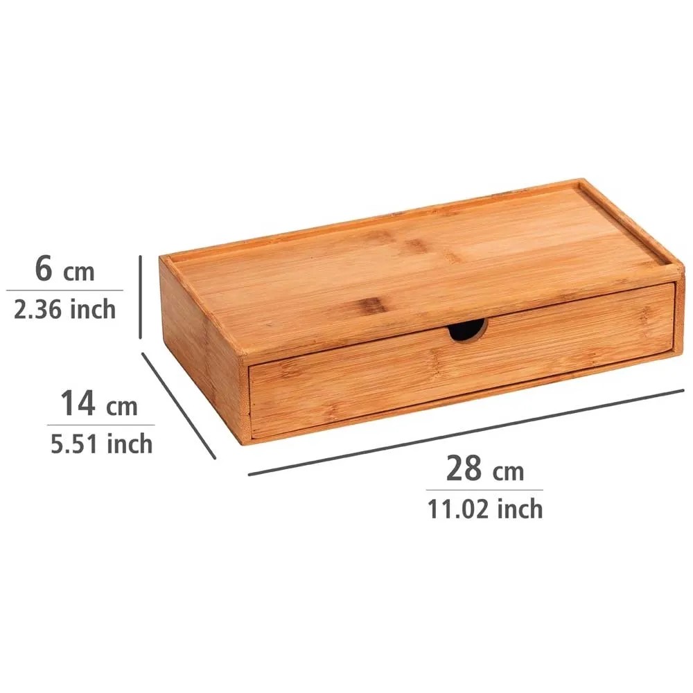 Bambus-Box Terra mit Schublade Natural (HxBxT) 6 x 28 x 14 cm
