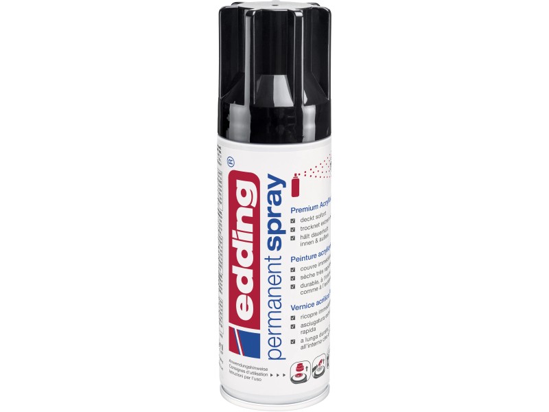 Edding Permanent-Spray 5200 Tiefschwarz glänzend 200 ml