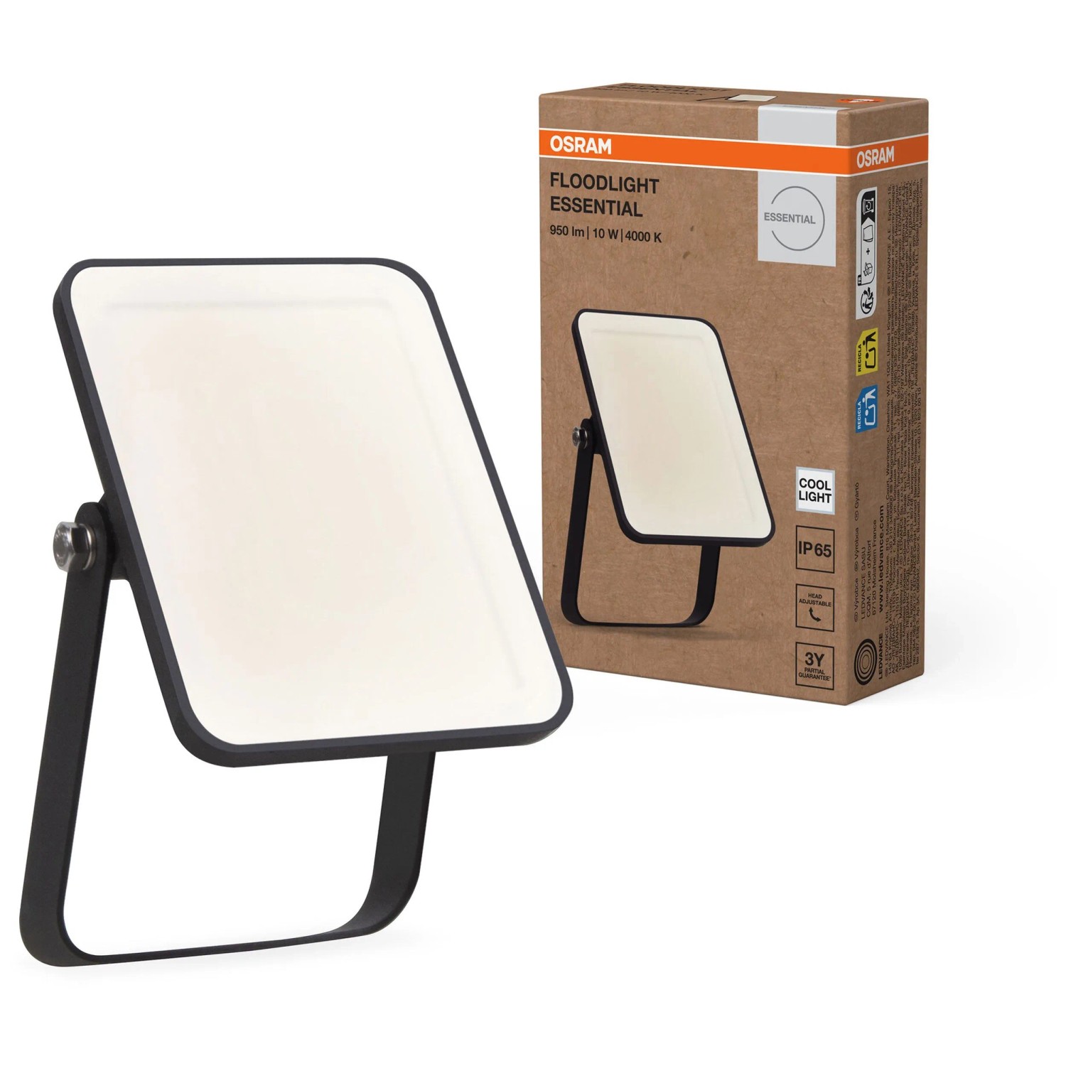 Osram Proiettore LED Essential Nero 8,3 x 13,2 cm / 10 W