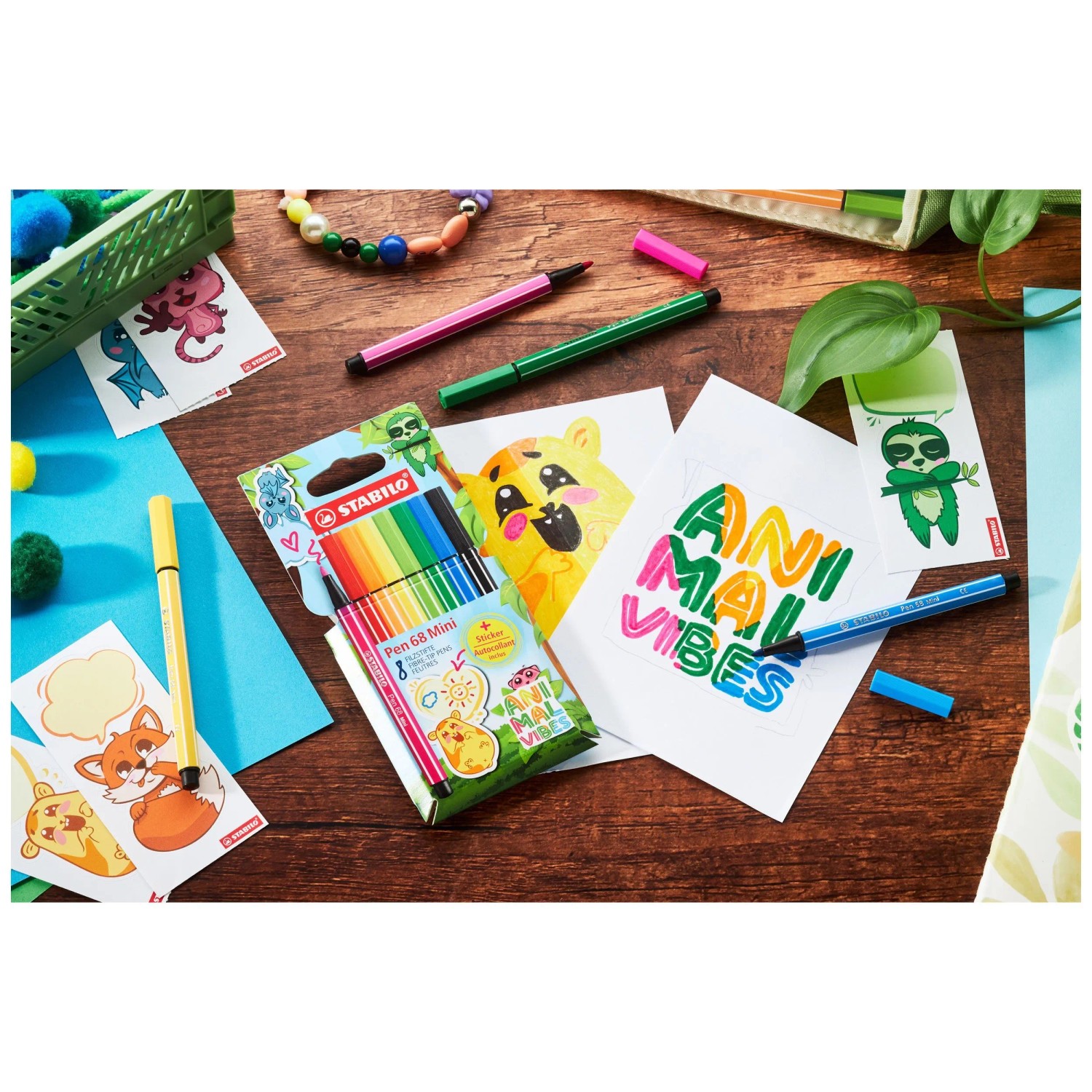 Stabilo Fasermaler Pen 68 Mini Animal Vibes 8 Stk.