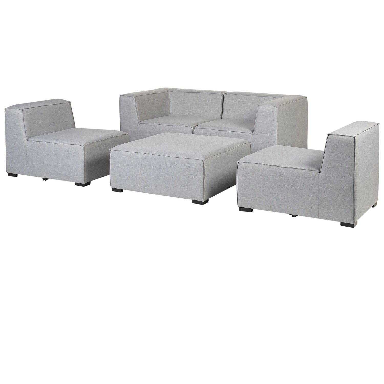 Beliani Lounge-Set Arezzo 4-Sitzer Modular Hellgrau kaufen bei OBI