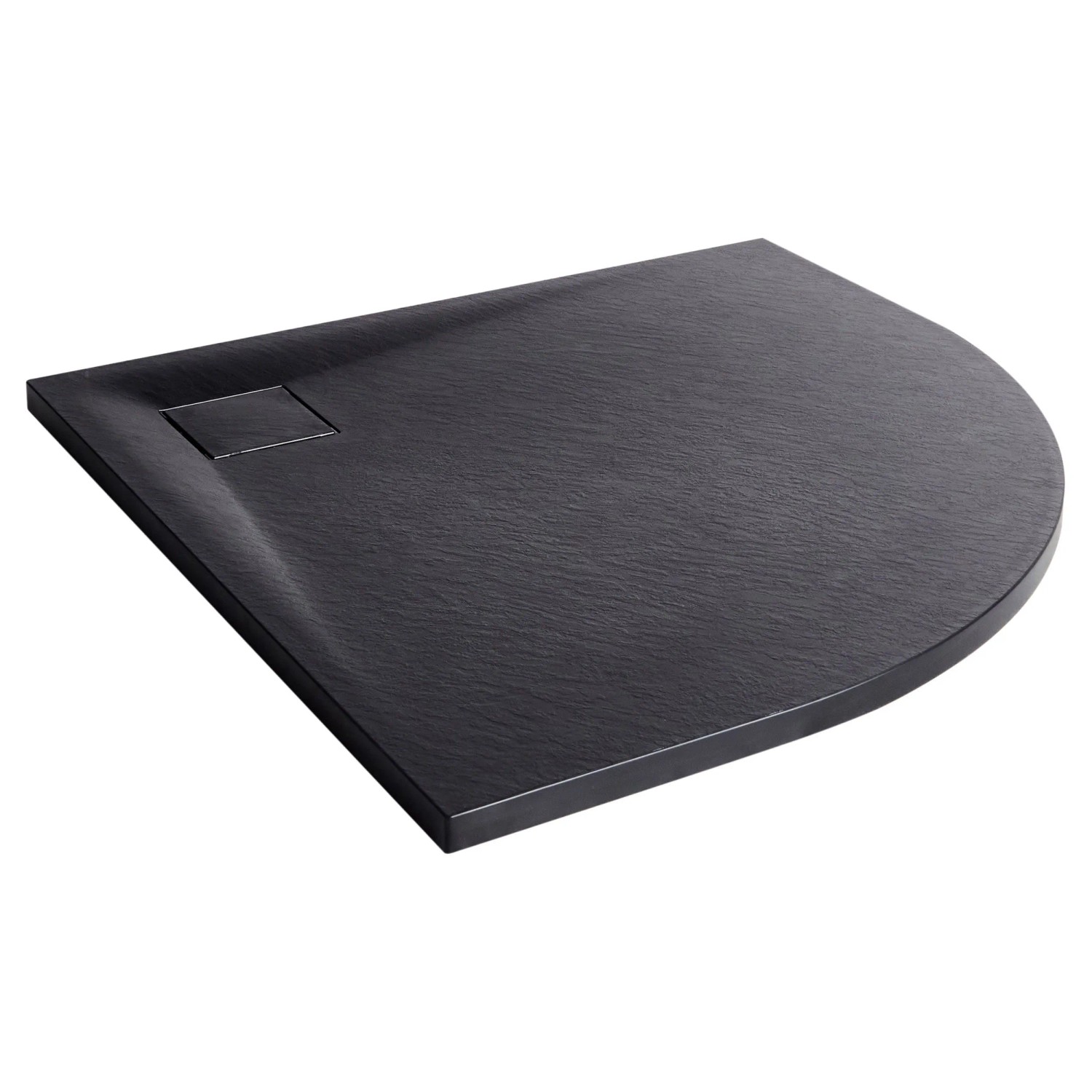 Beliani Piatto doccia Paron plastica effetto pietra nero opaco 3 x 90 x ...