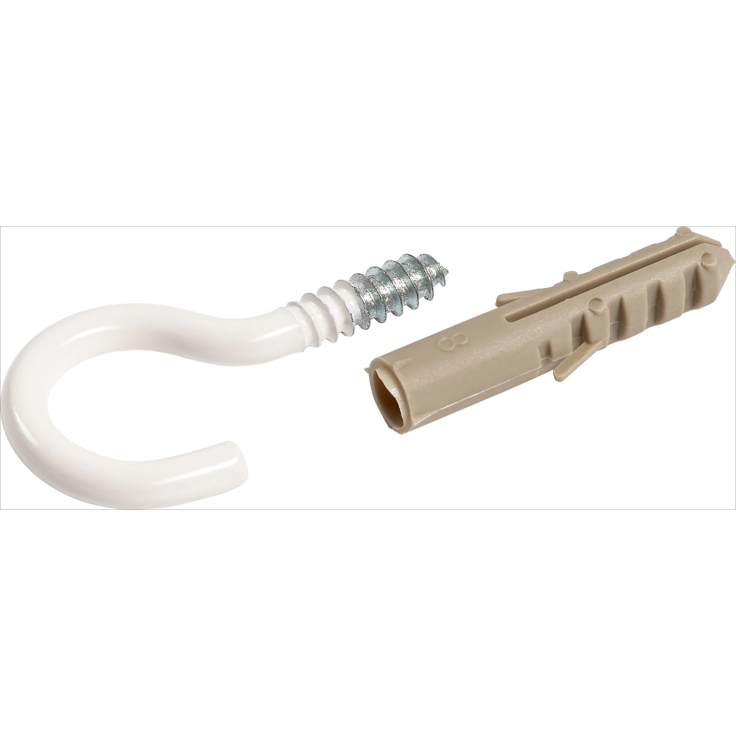 LUX-TOOLS Crochet à visser courbé galvanisé Ø 3 mm x 40 mm Blanc 4 pcs