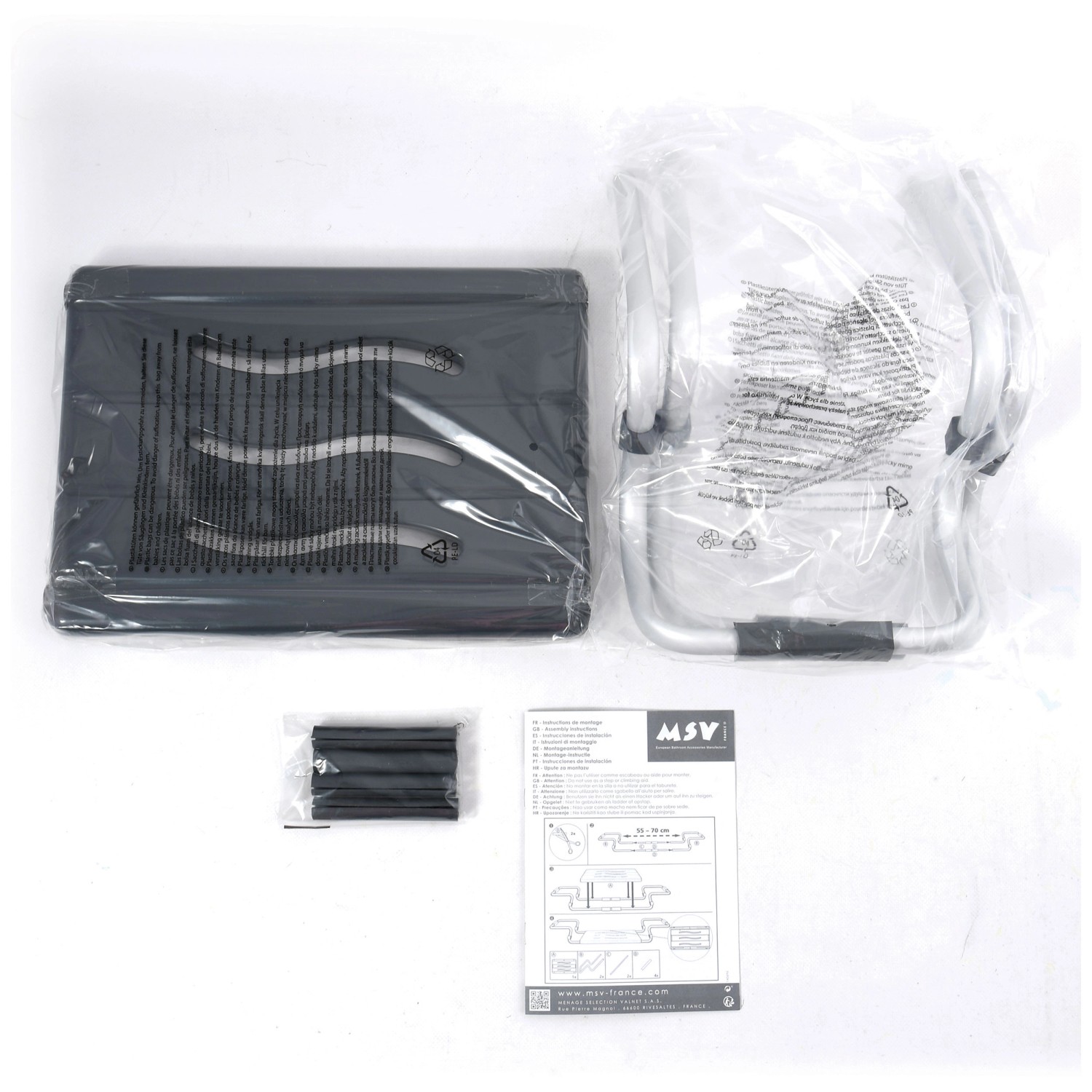 MSV Badewannensitz ausziehbar Grau 0-70 cm / max. 120 kg kaufen bei OBI