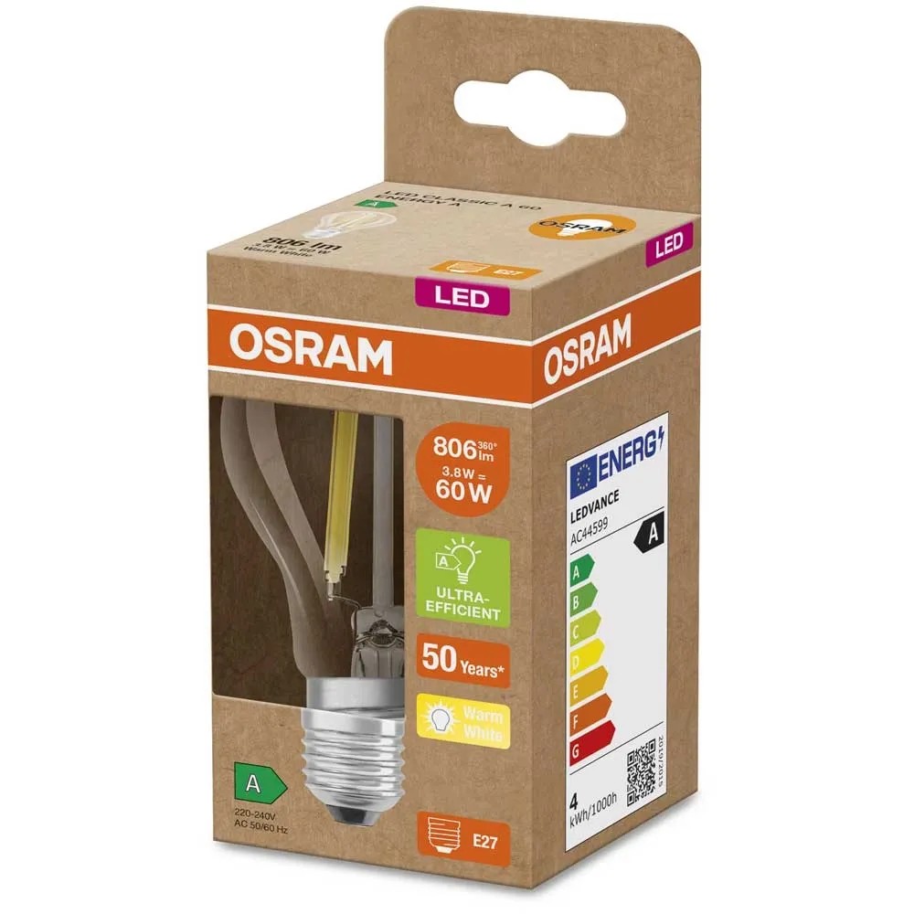 Osram LED-Leuchtmittel Glühlampenform E27 Warmweiss 4 W / 840 lm