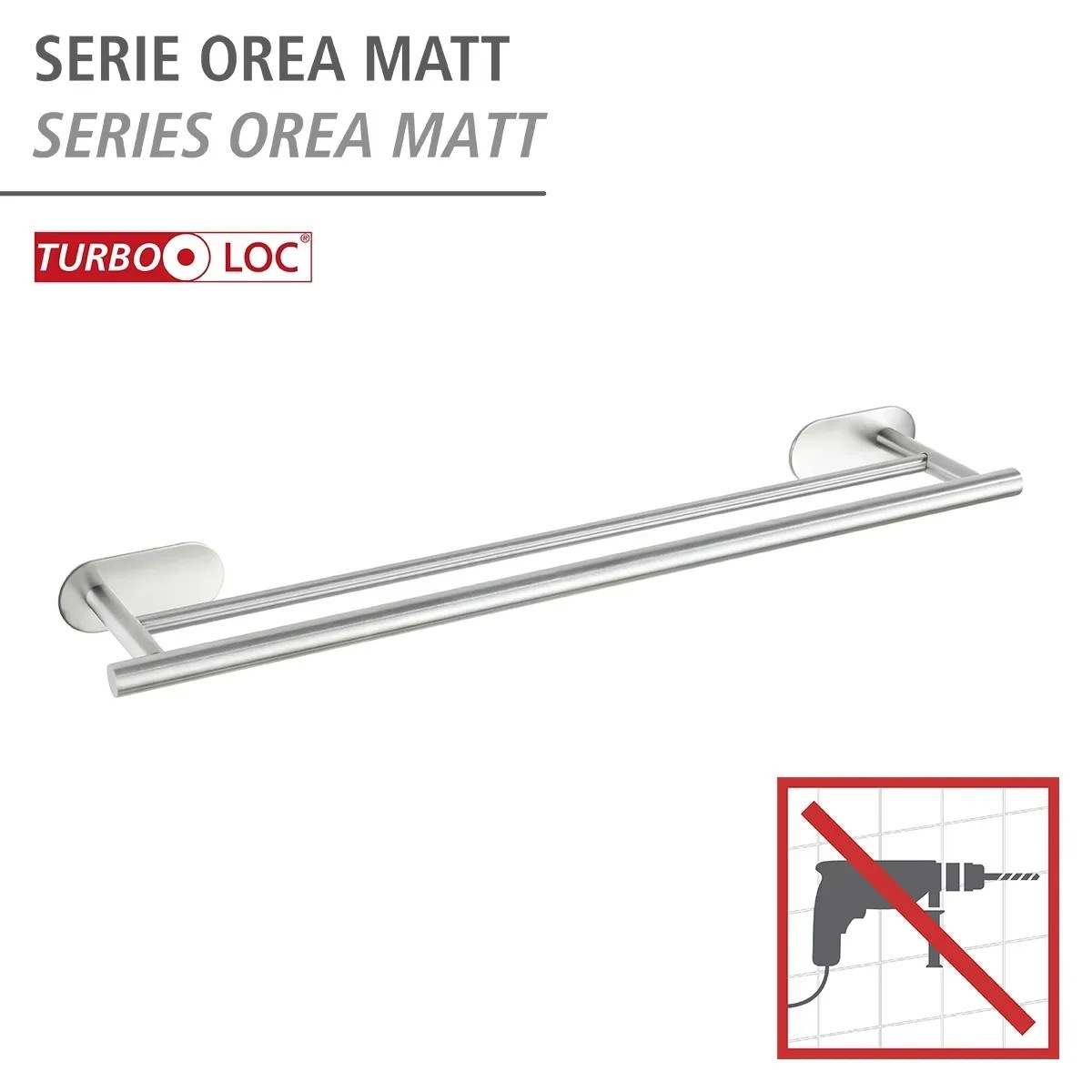 Wenko Badetuchstange Duo Orea Turbo-Loc® Edelstahl matt
