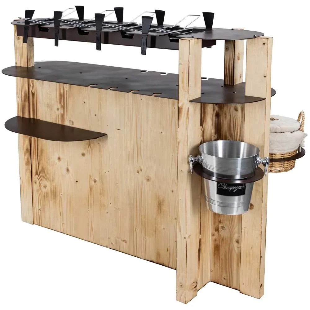 Nouvel Raclette-Bar Cross Holz / Stahl 59-tlg.