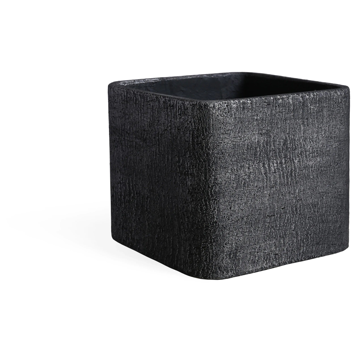 Gartec Pot Cube Obsidian Anthracite Argent (HxlxP) 55 x 55 x 46 cm