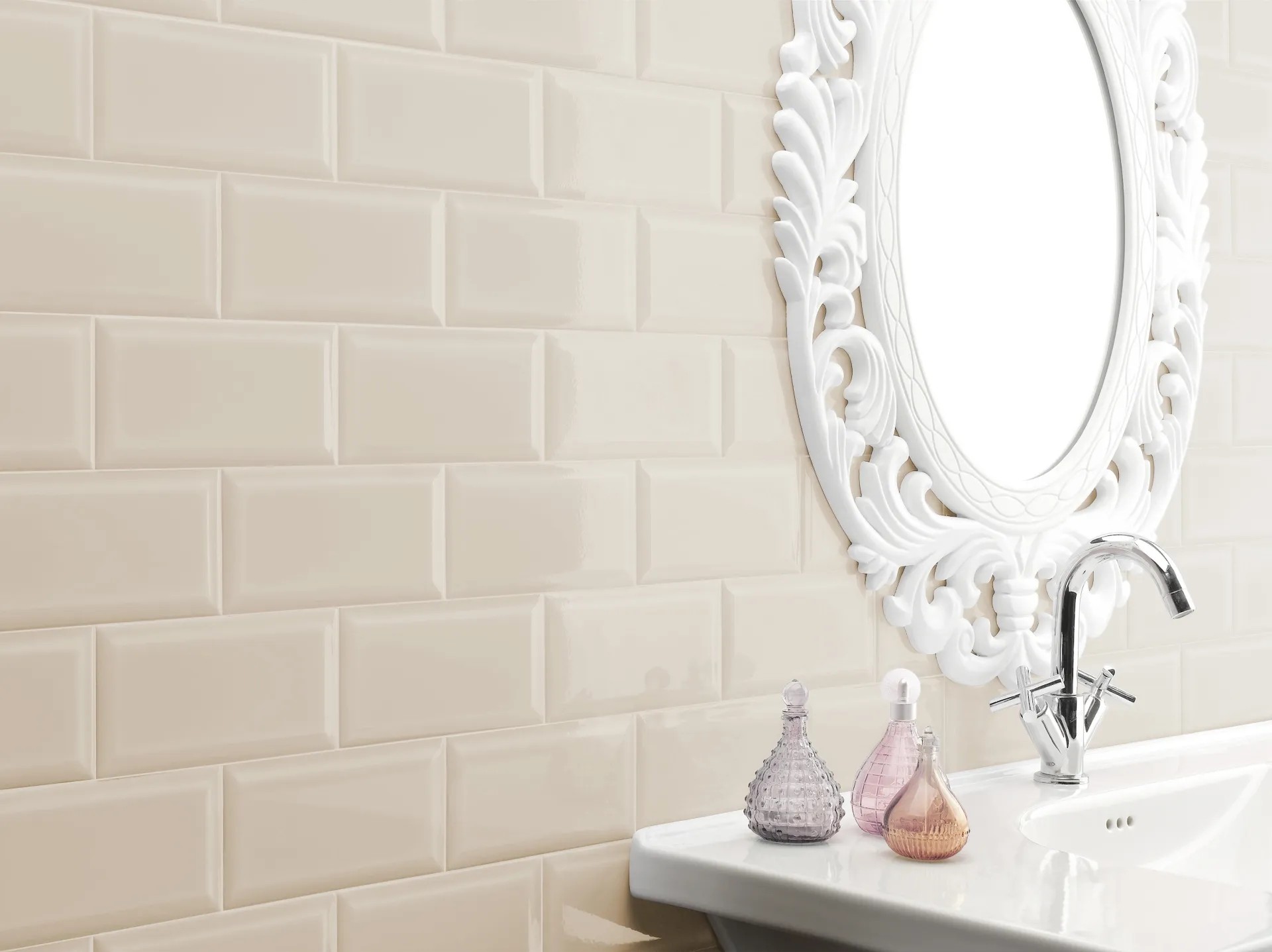 Eurostone Piastrella da parete Metro Crema smaltata lucida 10 x 20 cm