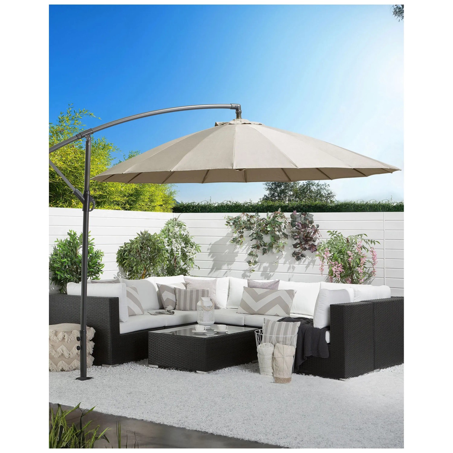 Beliani Parasol excentré Calabria II Beige sable