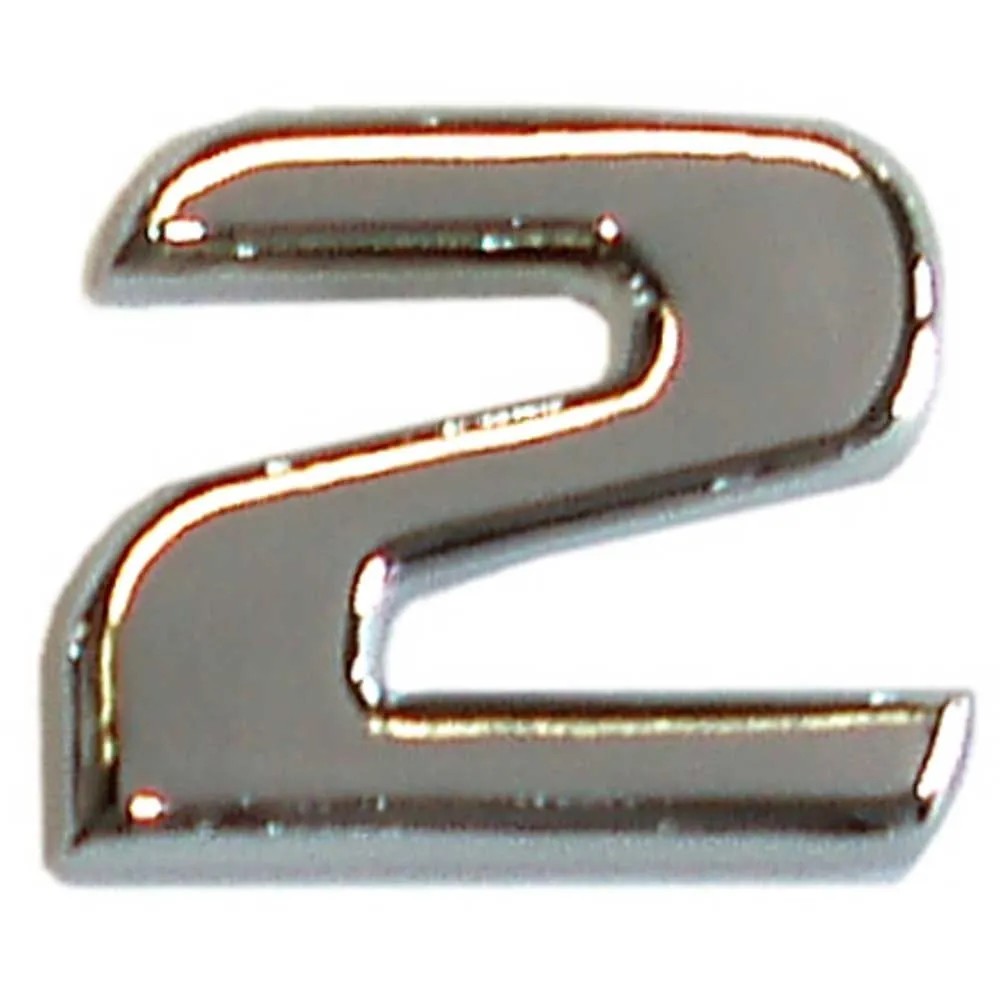 Sticker Zahl 2 Chrom 3D / 3 x 3 cm