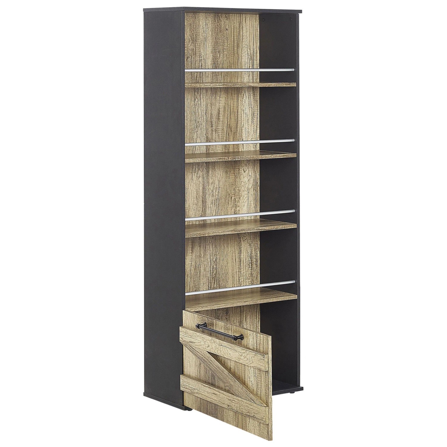 Beliani Bibliothèque Salter marron/noir 4 étagères / 163 cm