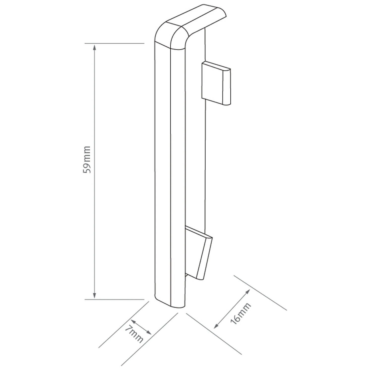 Egger Terminale per battiscopa Cubical plastica rovere Talpa 59 mm / 2 pz