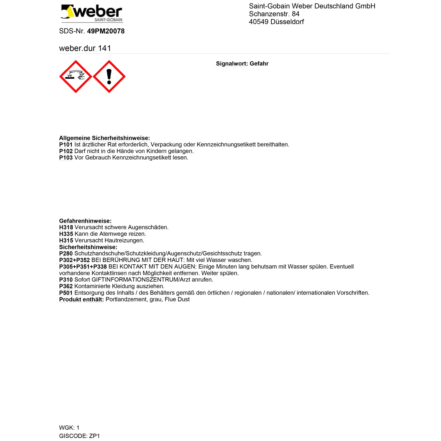 weber.dur 141 Schlitz-, Verfüll- und Universalmörtel 20 kg kaufen bei OBI