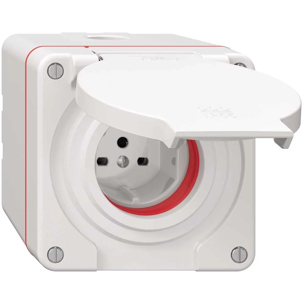 Aufputz-Steckdose Nevo Typ 15 / IP55 Weiss kaufen bei OBI