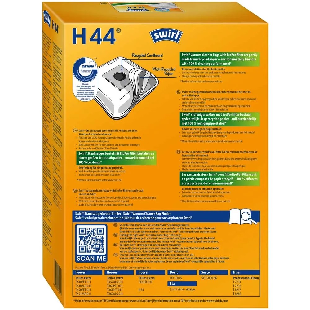 Swirl® Staubsaugerbeutel H44 / 4 Stk. kaufen bei OBI